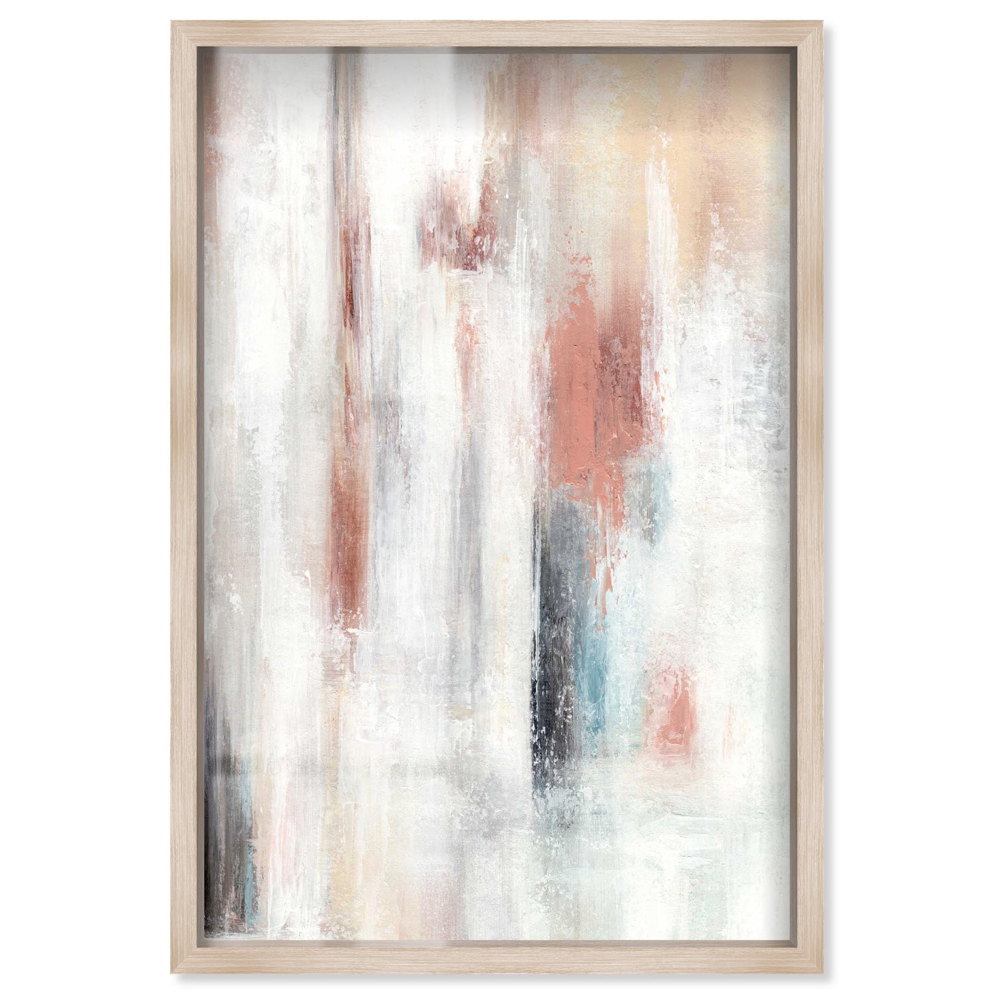 White Space Shadowbox Print Pastel Decor by Art Remedy, Blonde Frame ...