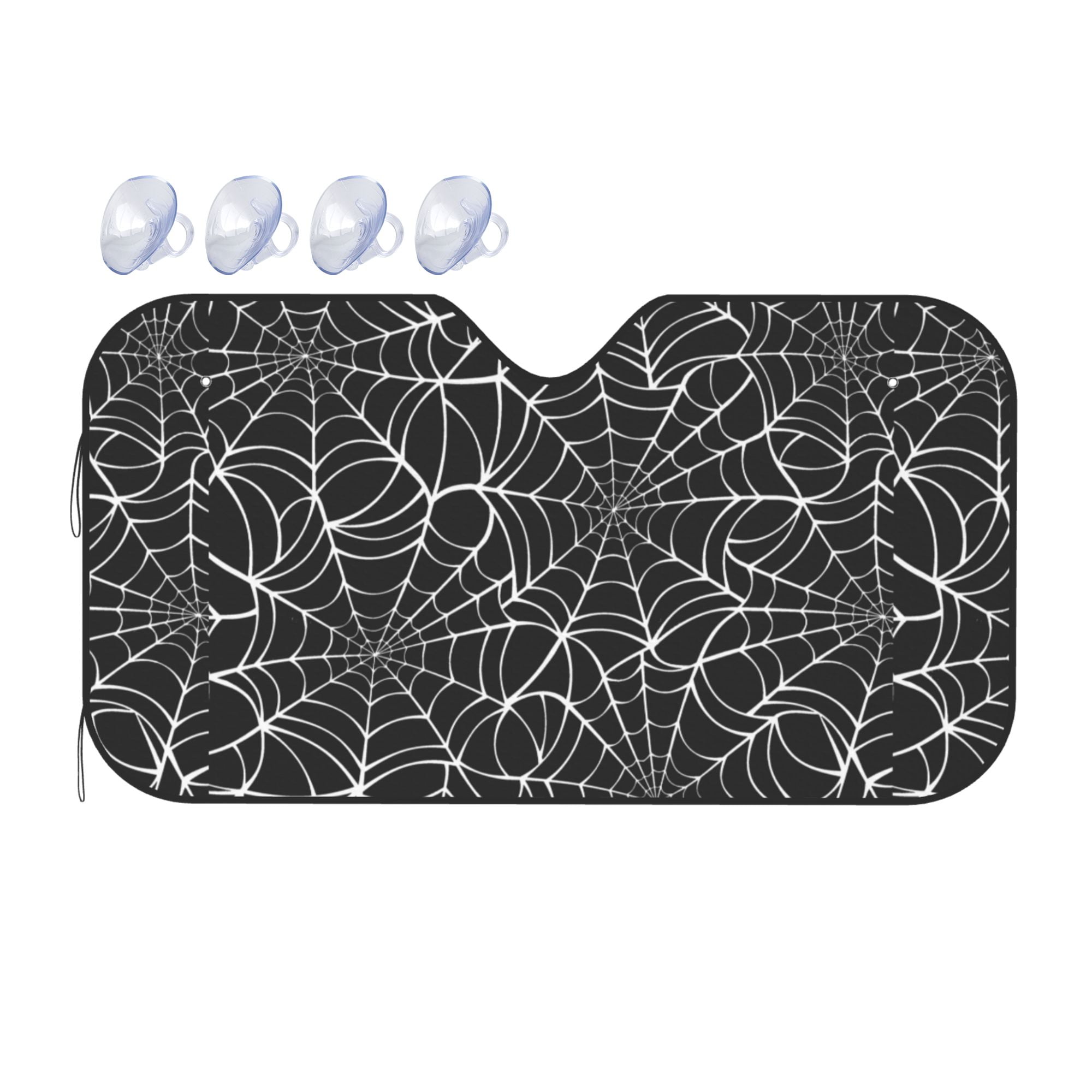 White Spider 1-Piece Car Front Window Sunshade-Foldable for Most Sedans ...