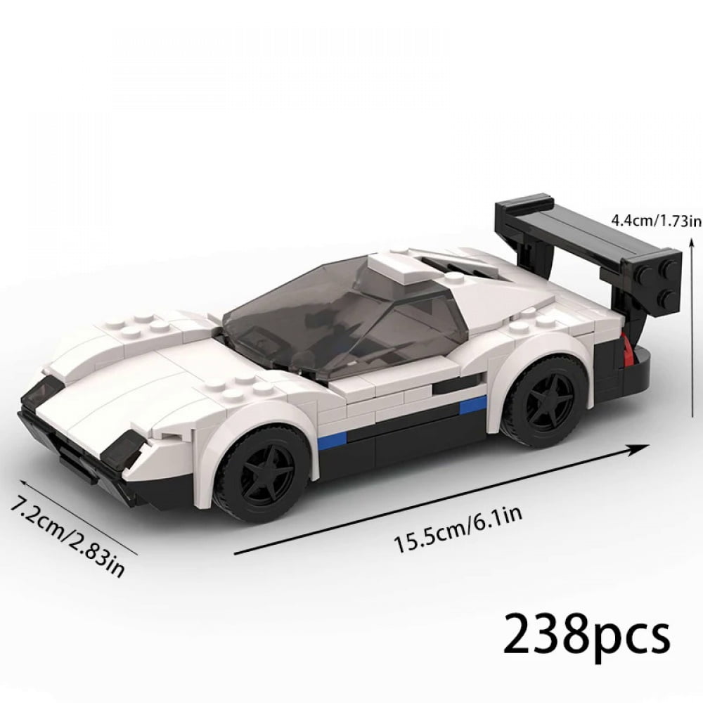 White Sports Car MOC Building Blocks,Speed Champions Cars Toy Building ...