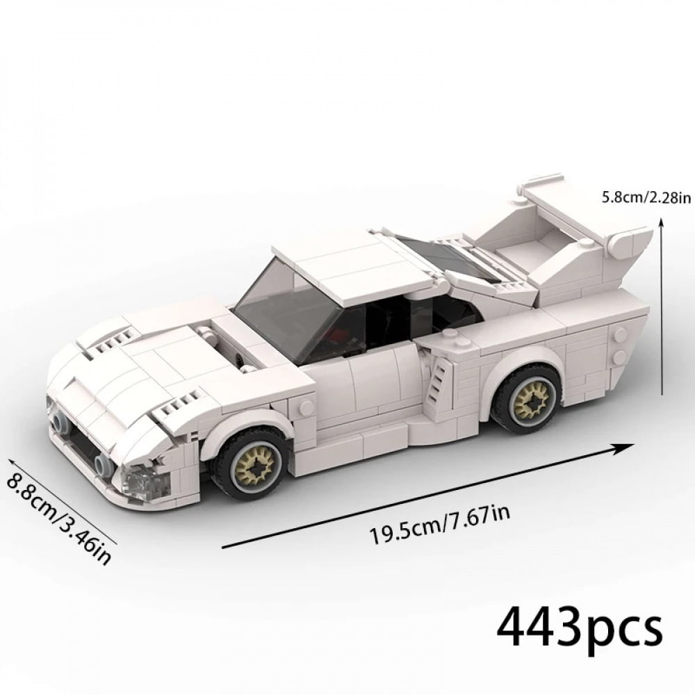 White Sports Car MOC Building Blocks,Speed Champions Cars Toy Building ...