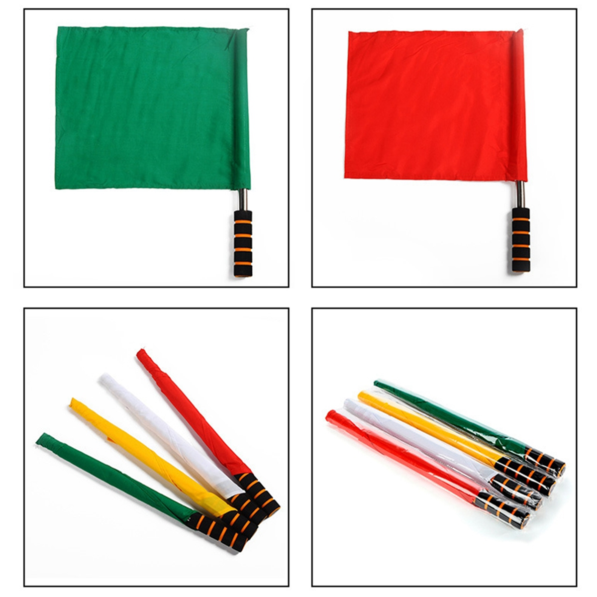 White Sports Referee Flag 4 Pieces Track and Field Event Referee Flag ...