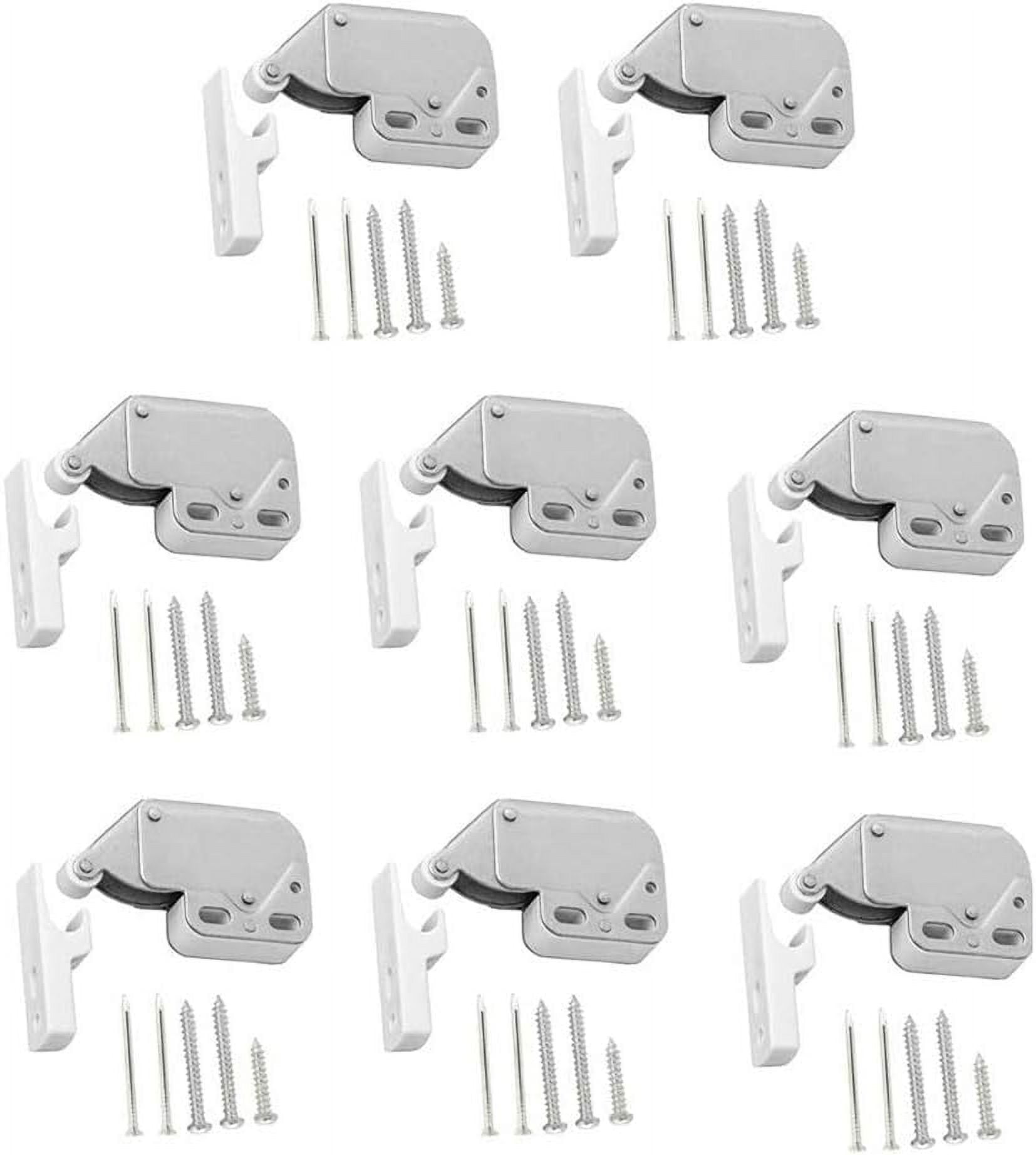 White Spring Latch Cabinet Door Push Locks - Miniature Push-to-Open for ...