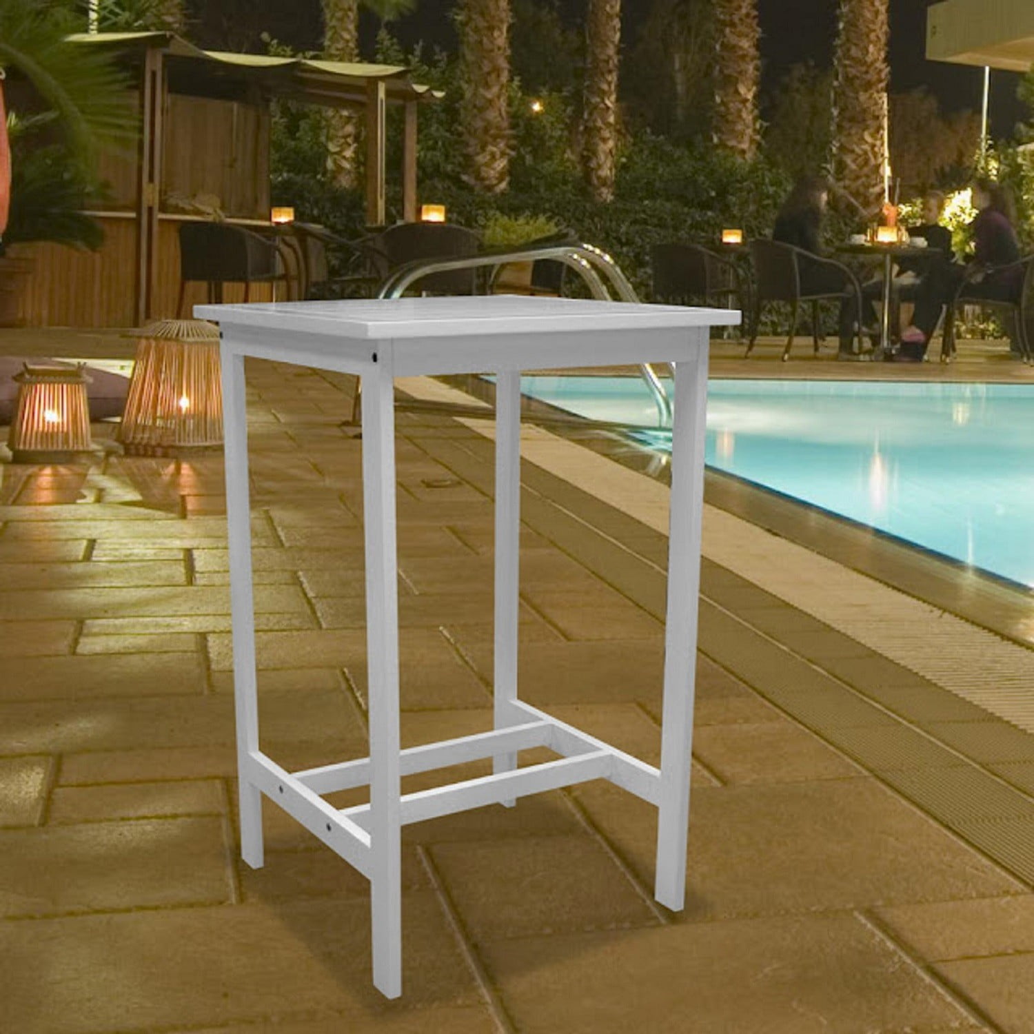White Square Bar Table - Walmart Business Supplies