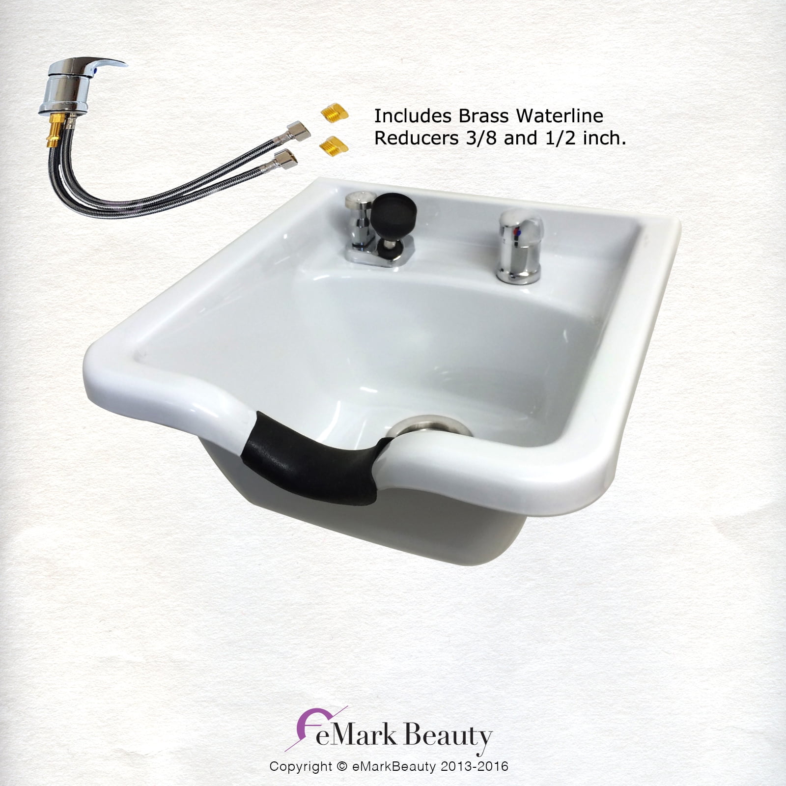 White Square CERAMIC Wall Mounted Beauty Salon Shampoo Bowl Plumbing ...