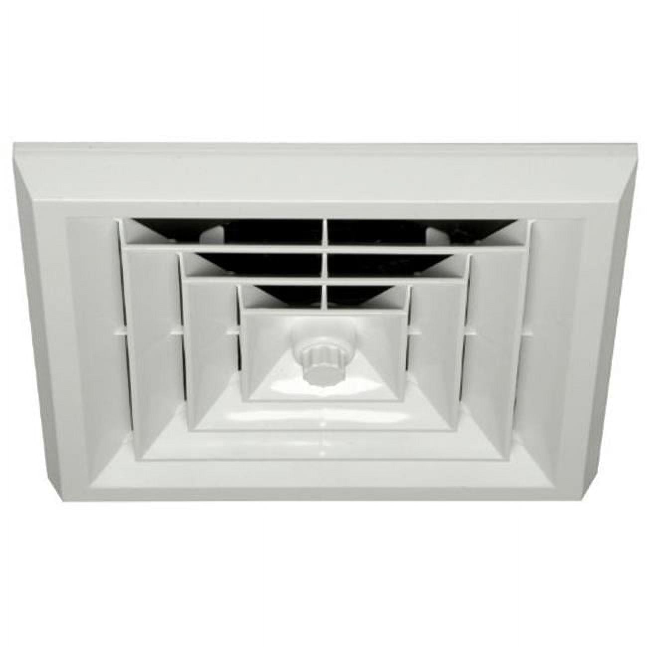 White Square Ceiling Diffuser 8-7-6 in. Reducing Boot and Rotary Damper ...