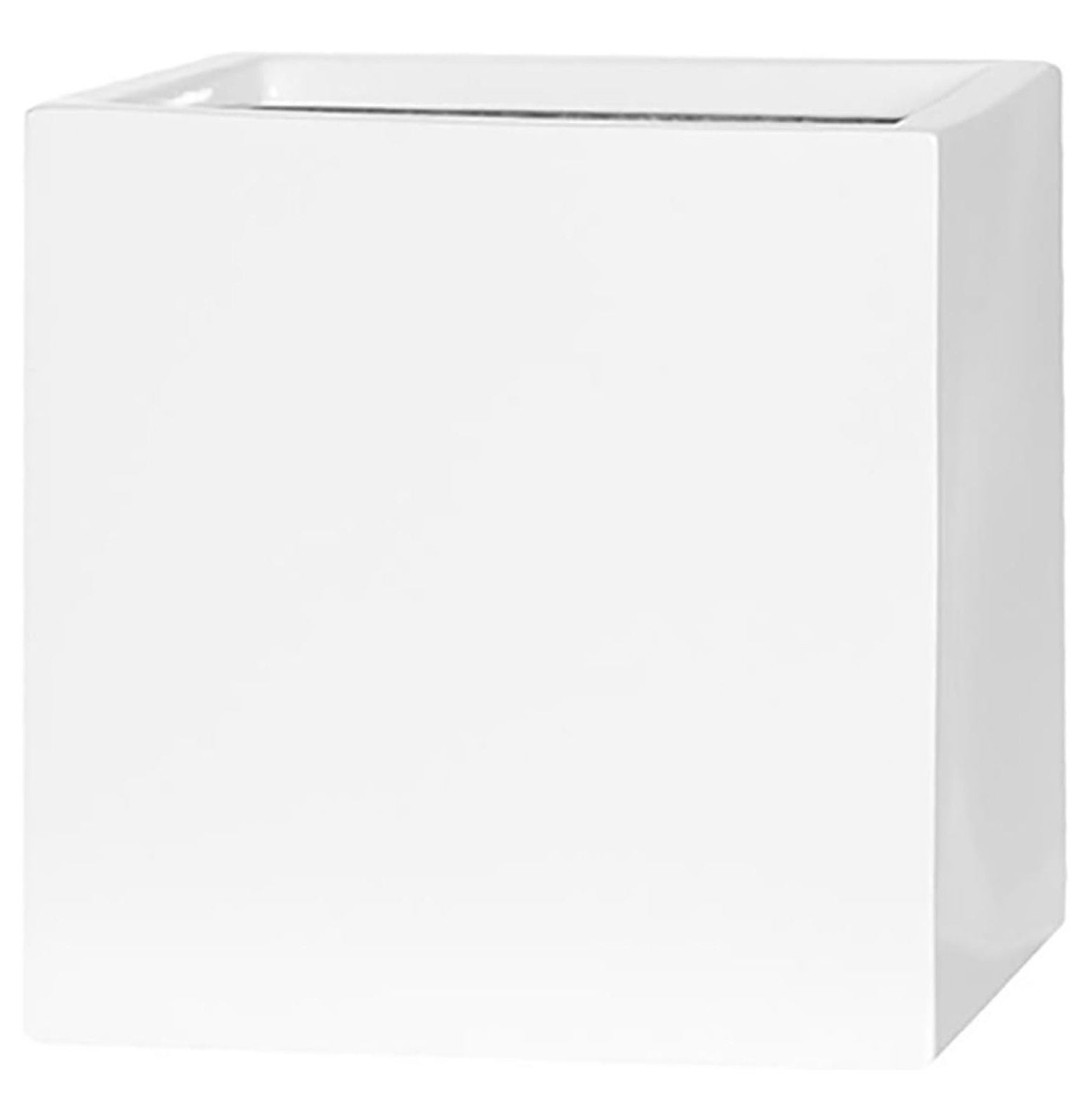 White Square Indoor Outdoor Planter Pot – Cube Shaped Flower Pot - 10”H ...