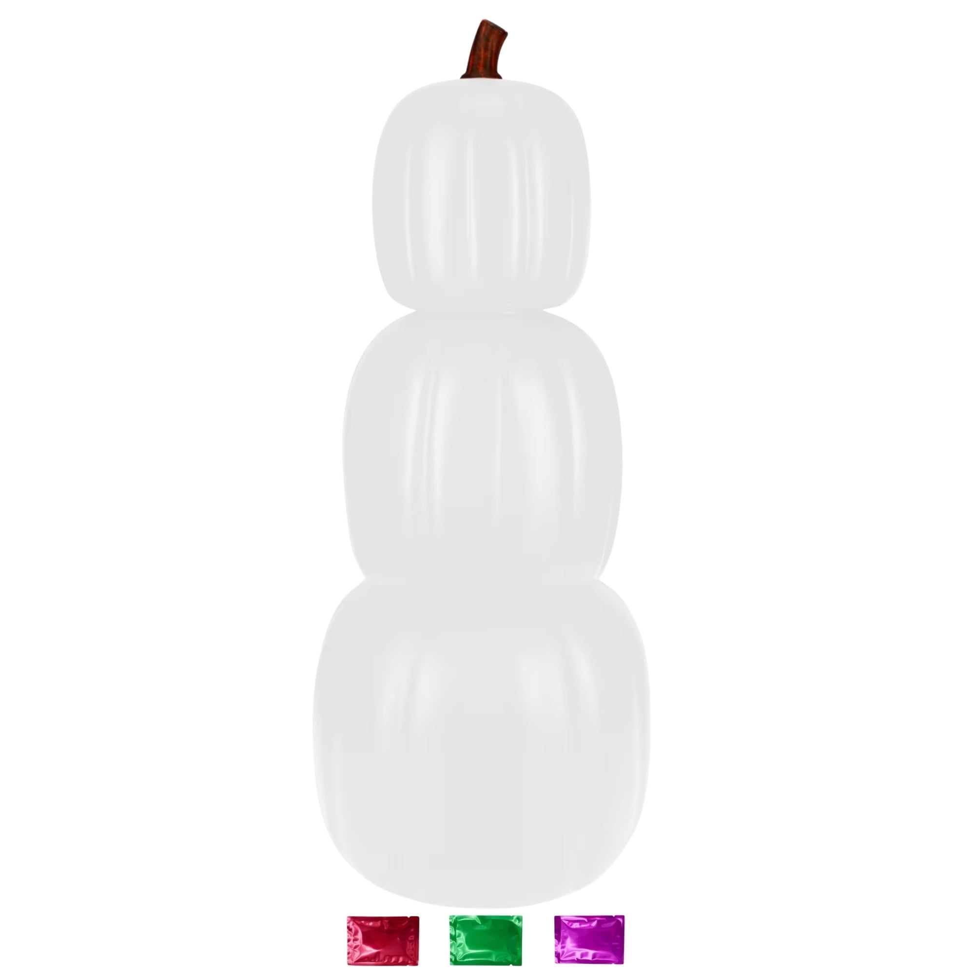 White Stacking Pumpkins 24 Inch, 3Pc Pumpkin for Fall Decor Halloween ...