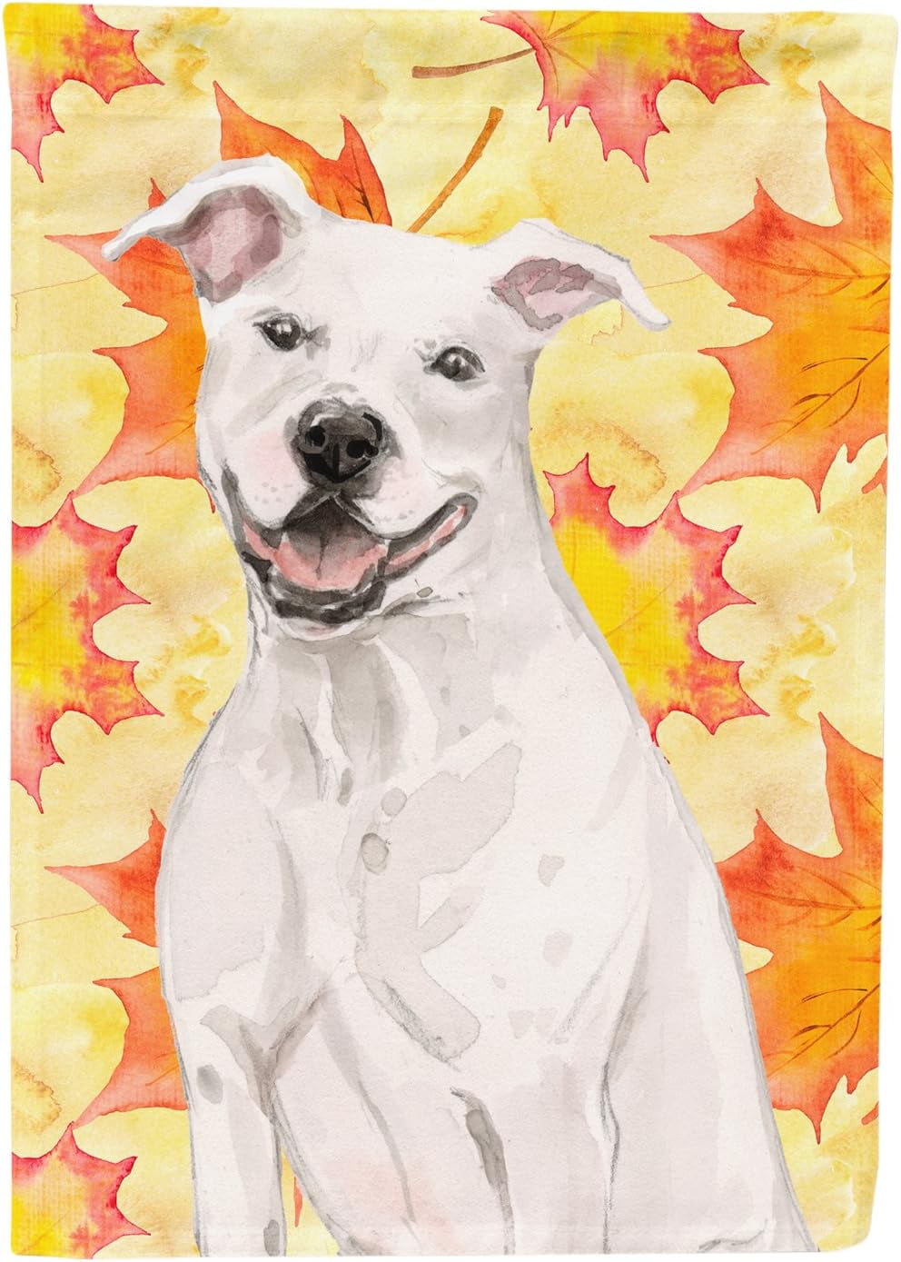 White Staffie Bull Terrier Fall Garden Flag Mailbox Flag Decorative ...
