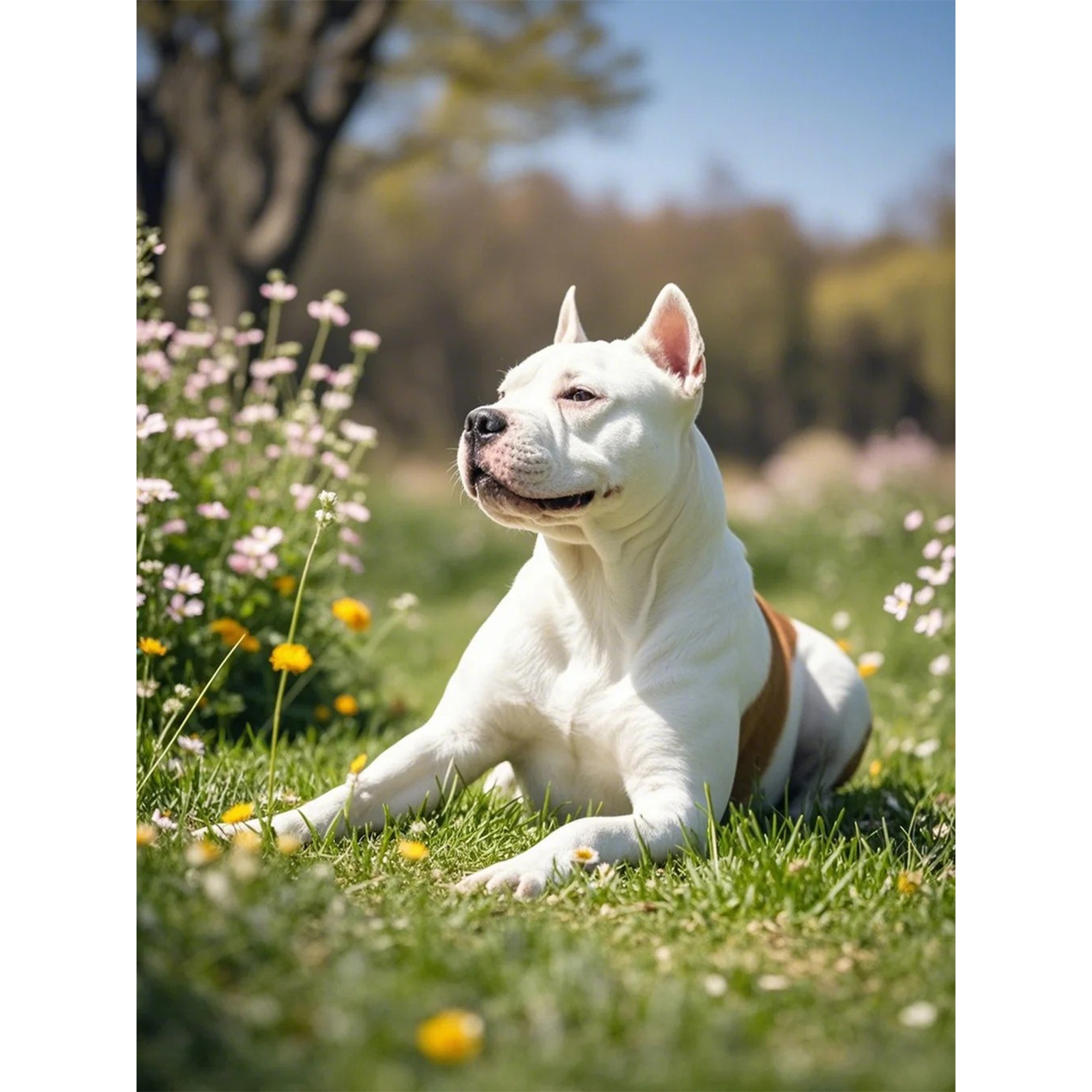 White Staffordshire Bull Terrier Diamond Dots Painting DIY Kits 5D ...