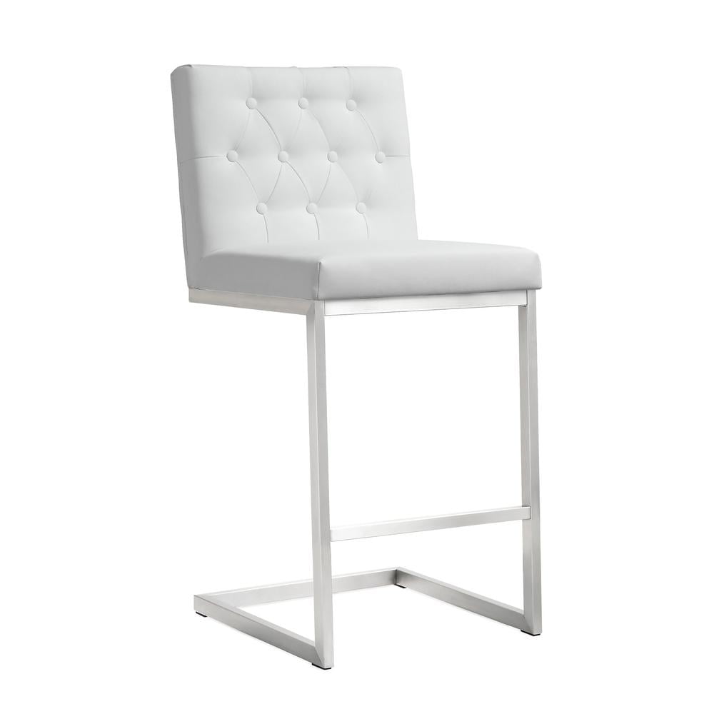 White Stainless Steel Counter Stool Set, Belen Kox - Walmart.com