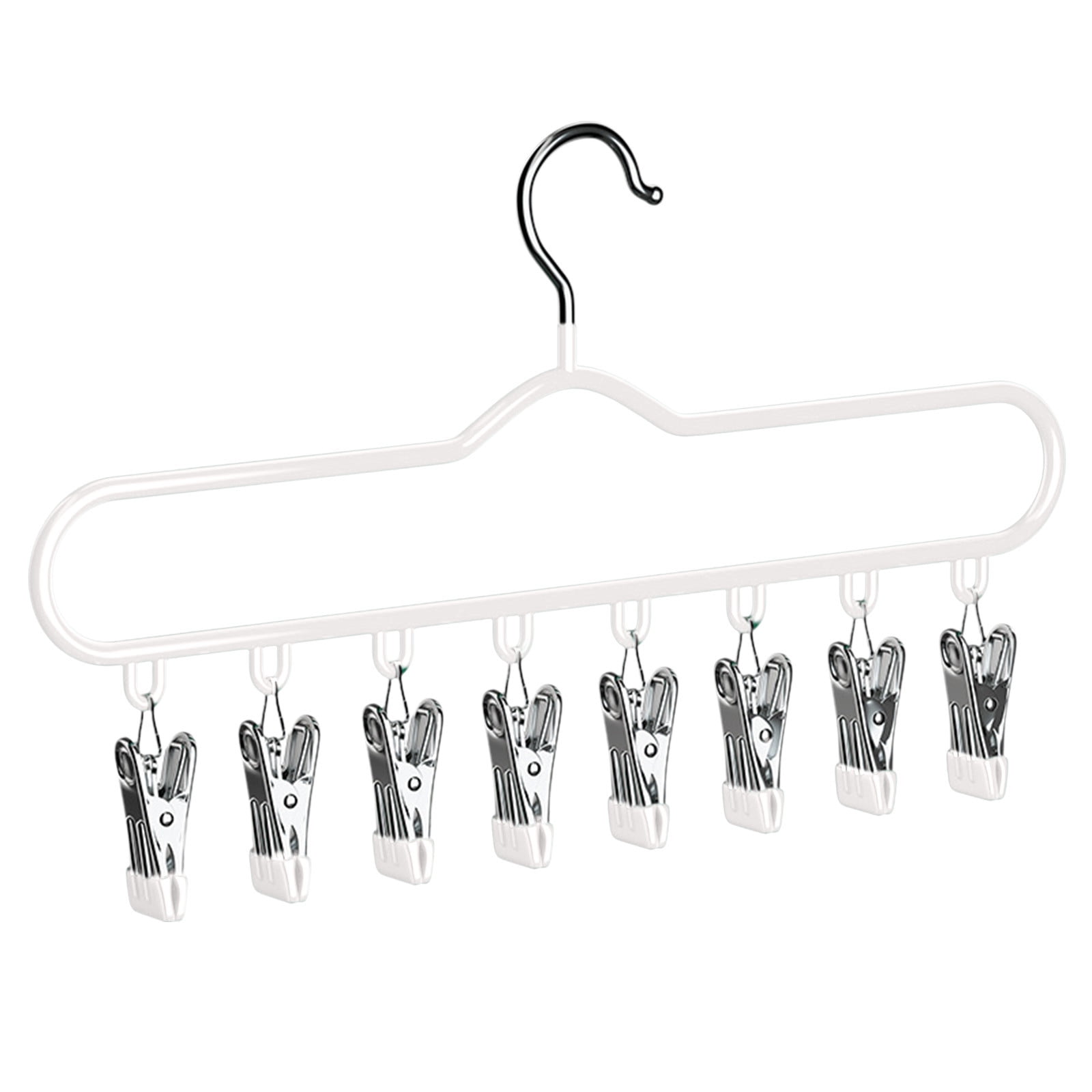 White Stainless Steel Hook Drying Rack With Clips Multifunctional ...
