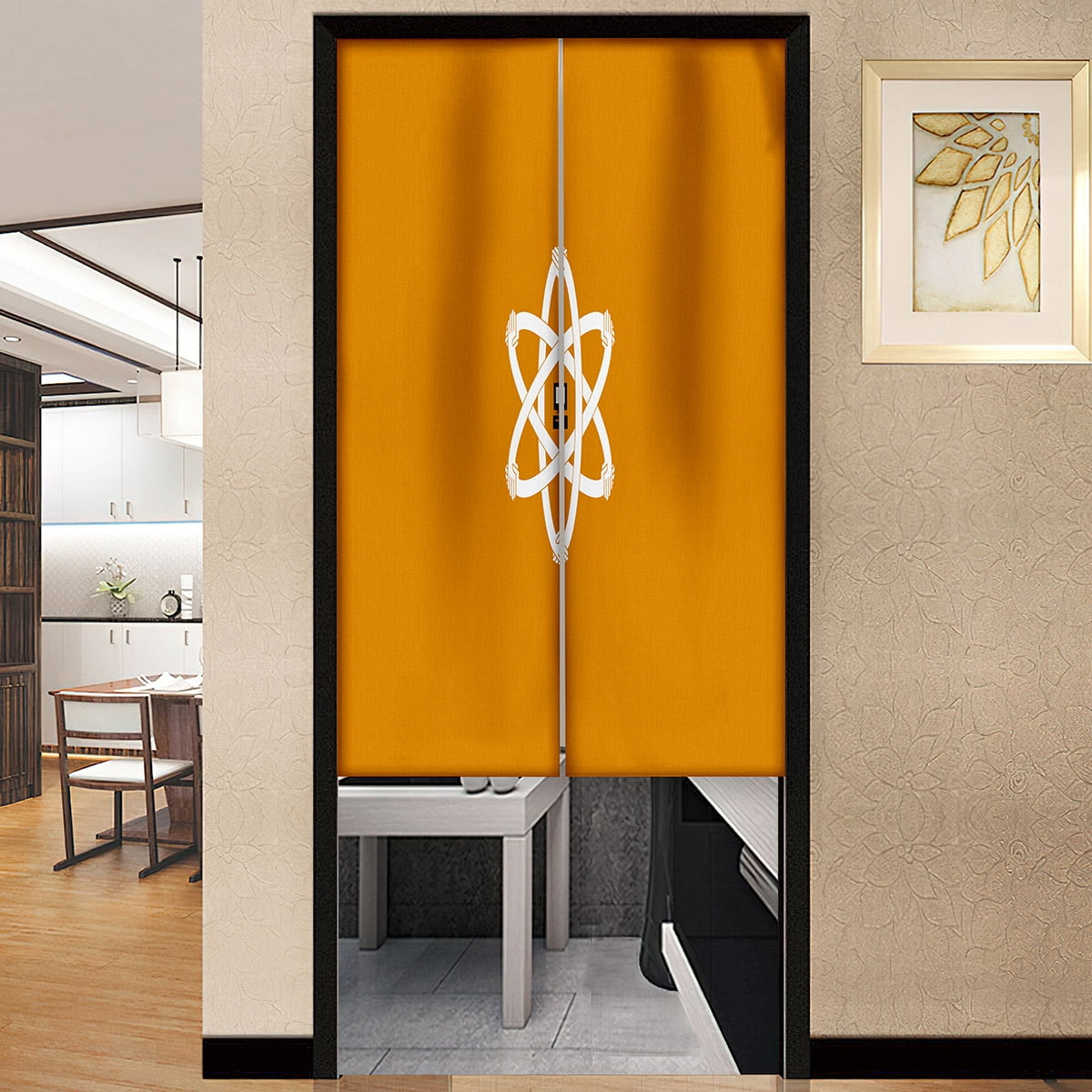 White Stairs Blue Background Simple Door Curtain Dust Proof Partition ...