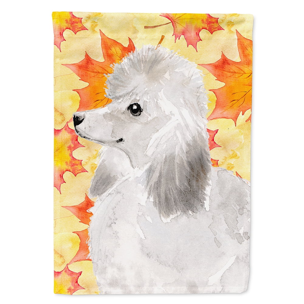 White Standard Poodle Fall House Flag - Walmart Business Supplies