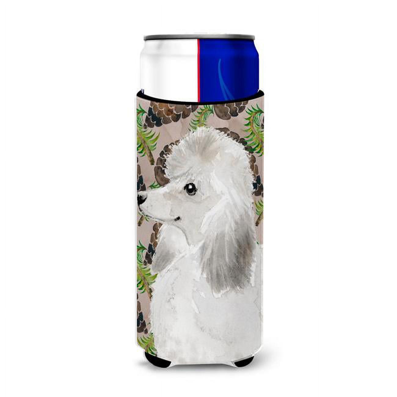 White Standard Poodle Pine Cones Michelob Ultra Hugger for Slim Cans ...