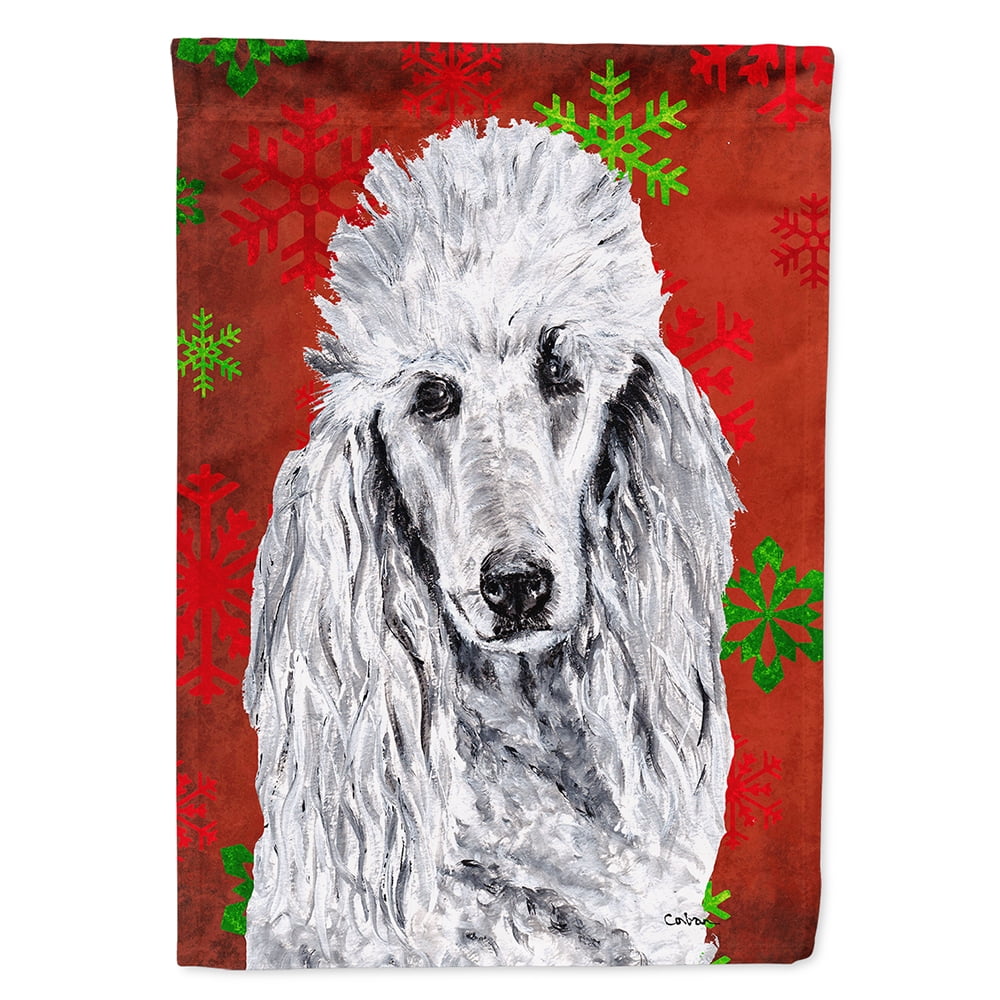 White Standard Poodle Red Snowflakes Holiday Garden Flag - Walmart.com