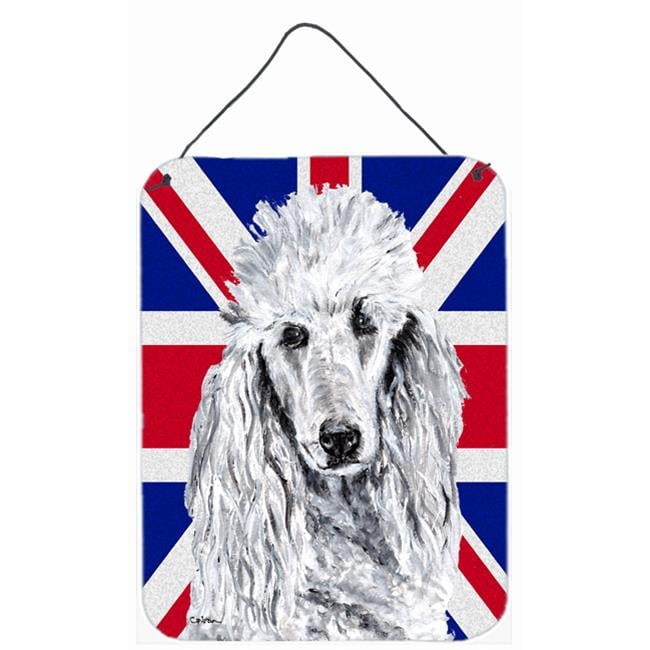 White Standard Poodle With English Union Jack British Flag Aluminium ...