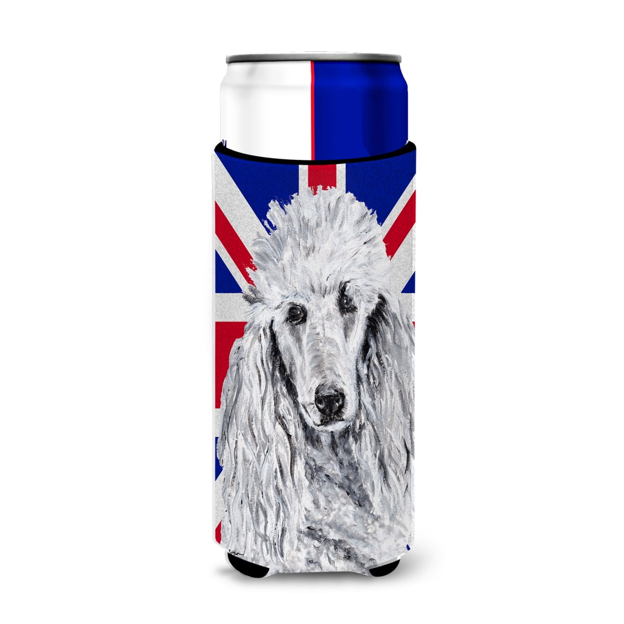 White Standard Poodle with English Union Jack British Flag Ultra Hugger ...