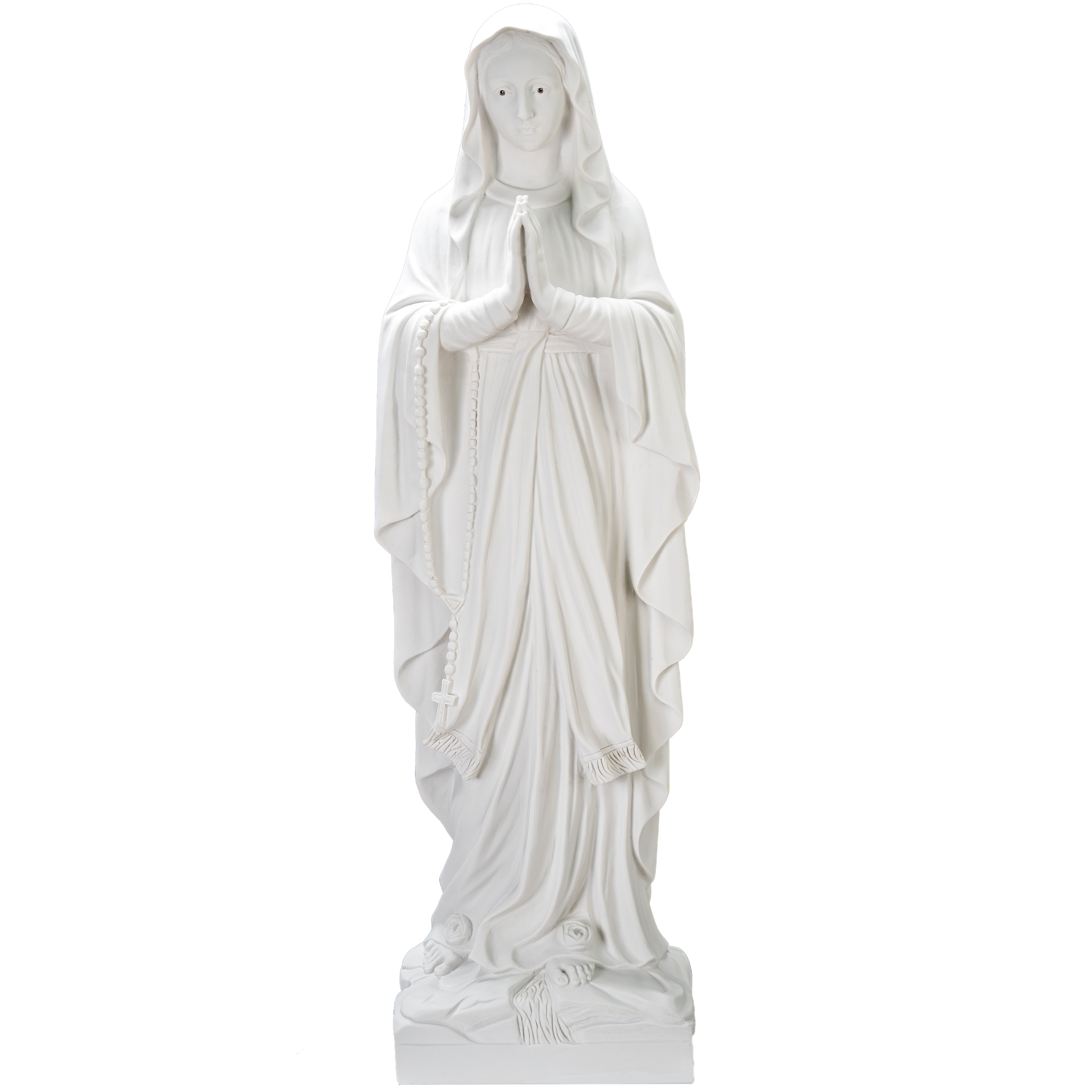 White Statue of Our Lady of Lourdes all White with hand painted eyes ...