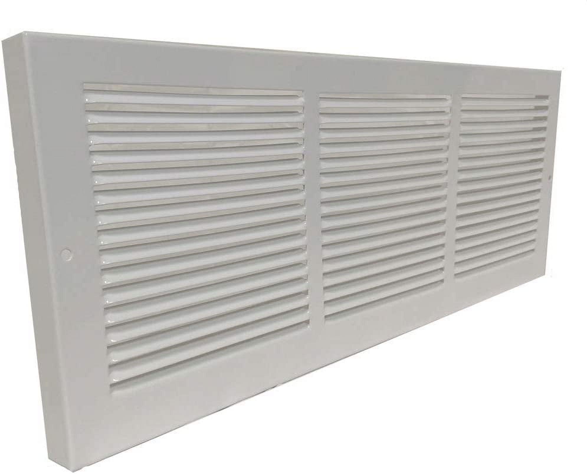 White Steel Baseboard Return Grill with 7/8" Turn Back (24" x 6 ...