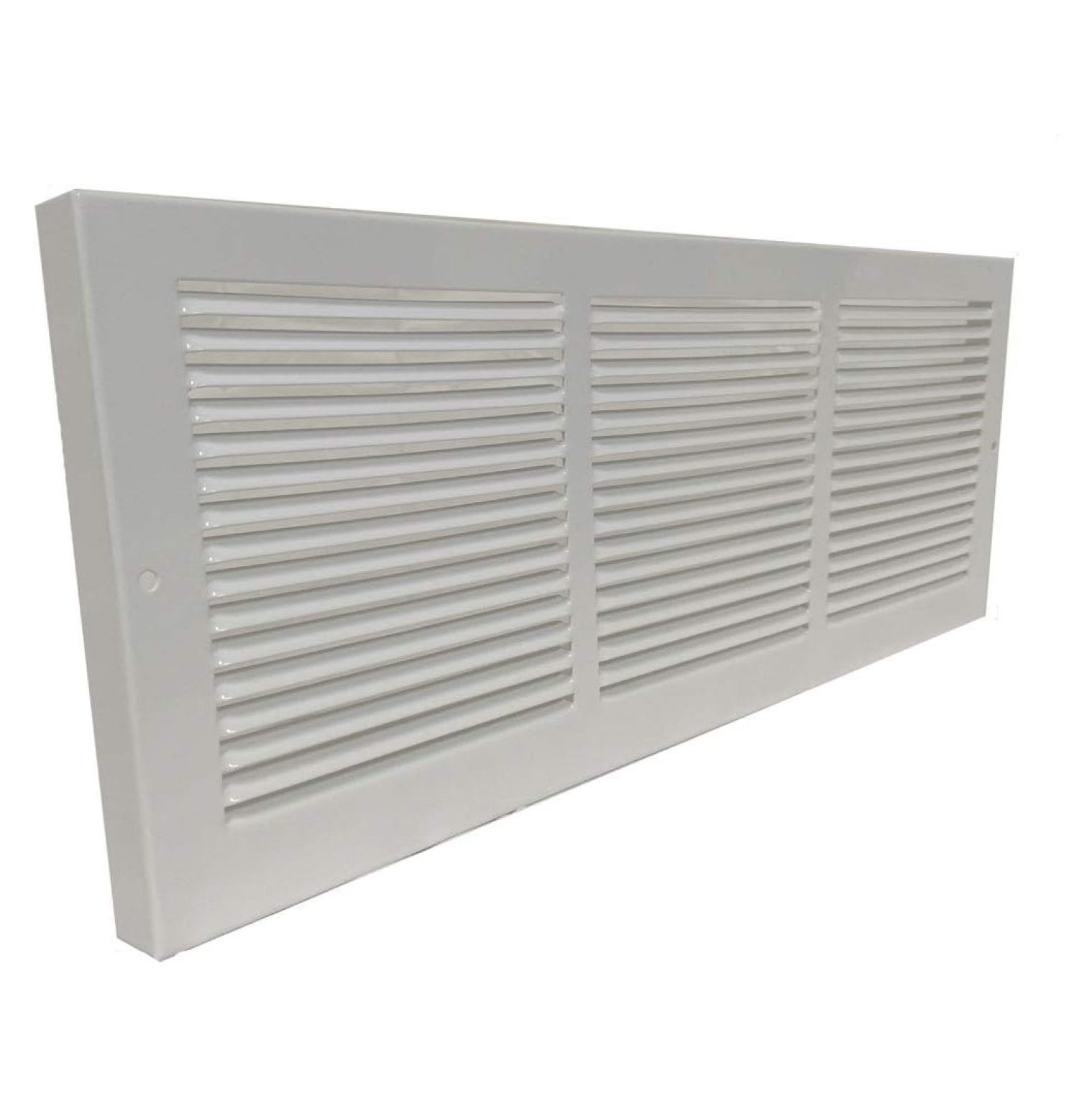 White Steel Baseboard Return Grill with 7/8" Turn Back (24" x 6 ...