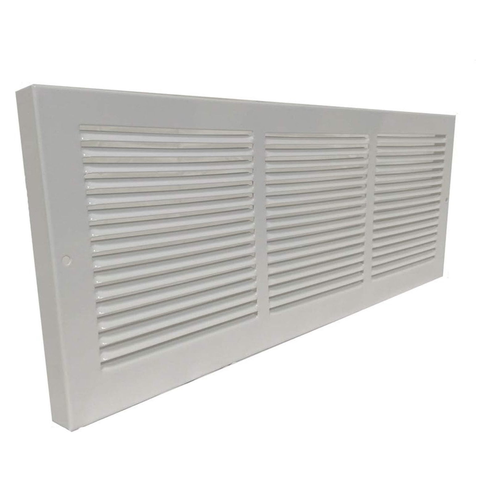 White Steel Baseboard Return Grill with 7/8" Turn Back (24" x 6 ...