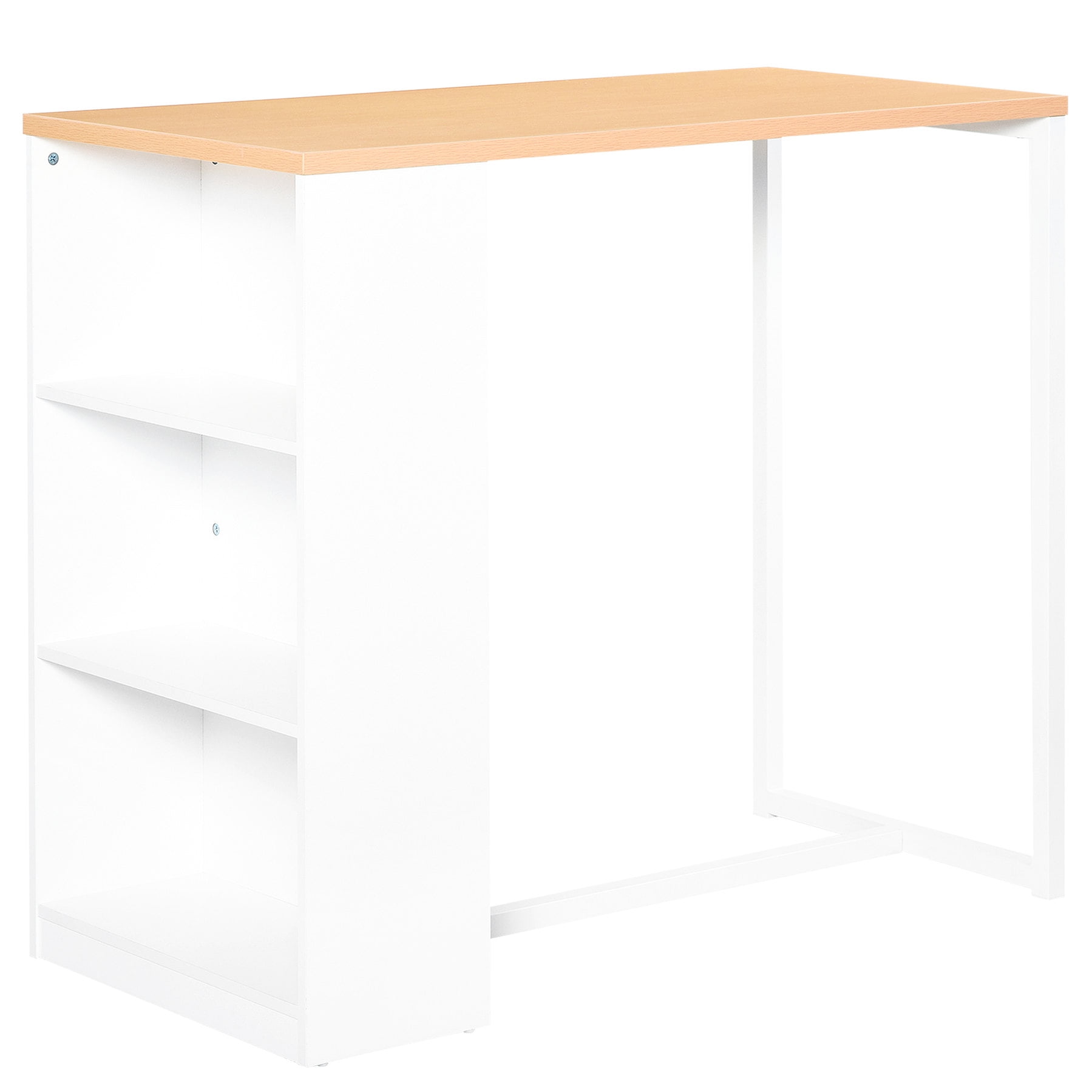 White Steel Table - 3-Tier Storage Design - Indoor Decor - Prevents ...