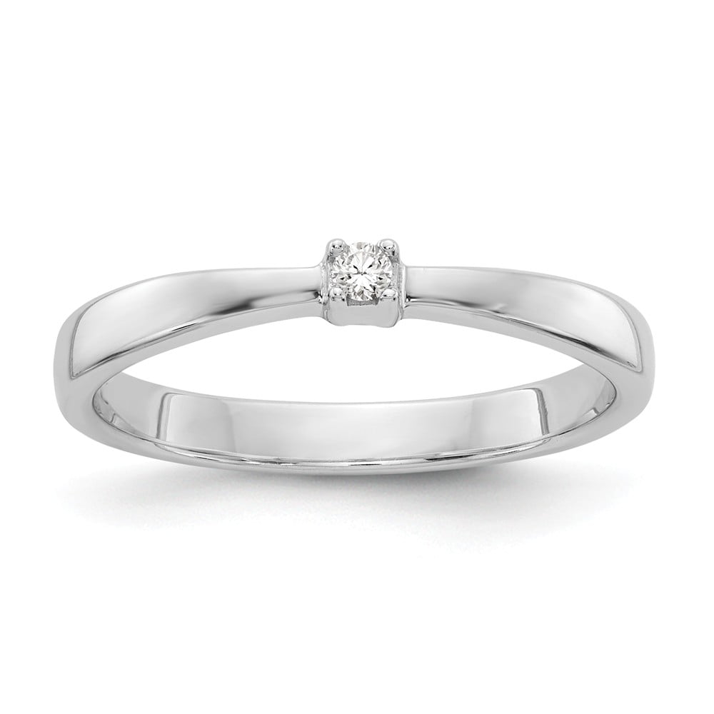 White Sterling Silver Ring Band Diamond Ice .03ct. - Walmart.com