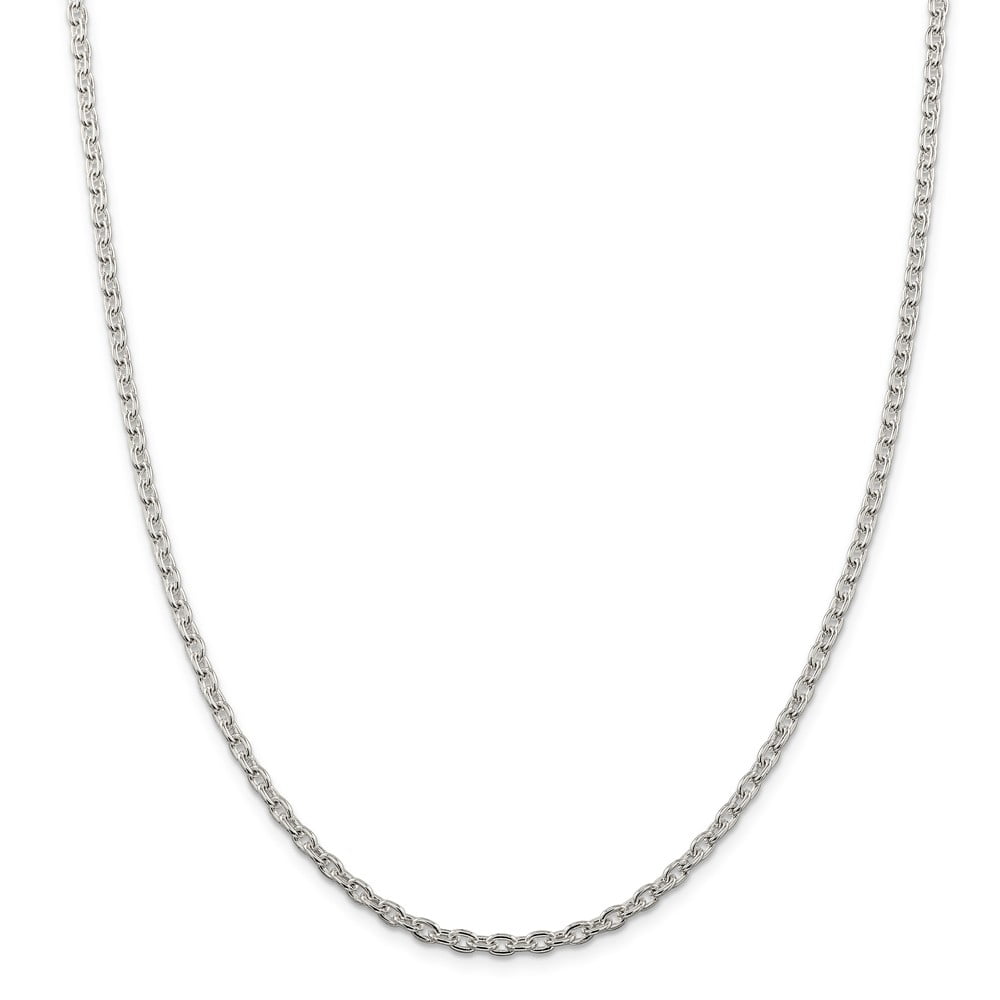 White Sterling Silver chain Cable 22 in 3.5 mm 3.5mm - Walmart.com