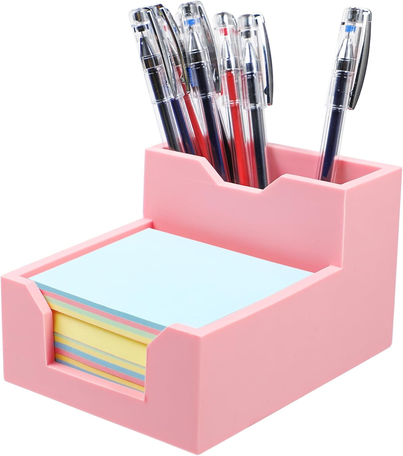 White Sticky Note Holder, Silicone Memo Holder with Pen or Card Slots ...