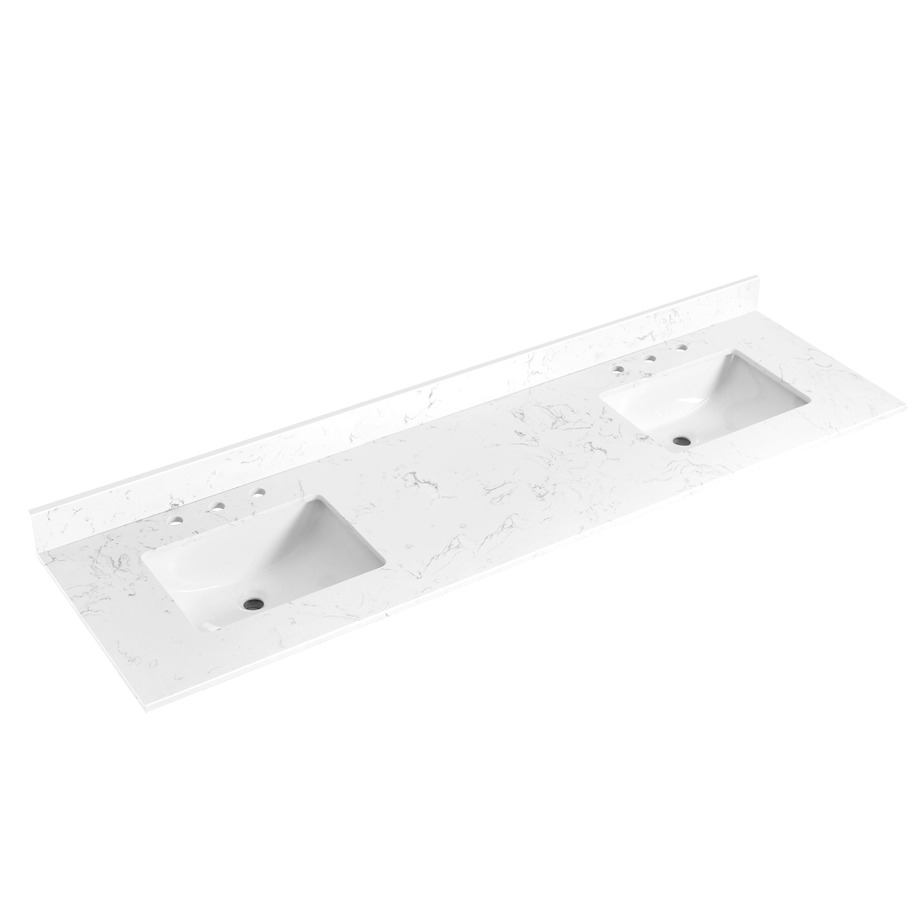 White Stone Bathroom Vanity Top 72"x22" With Ceramic Undermount Sink ...