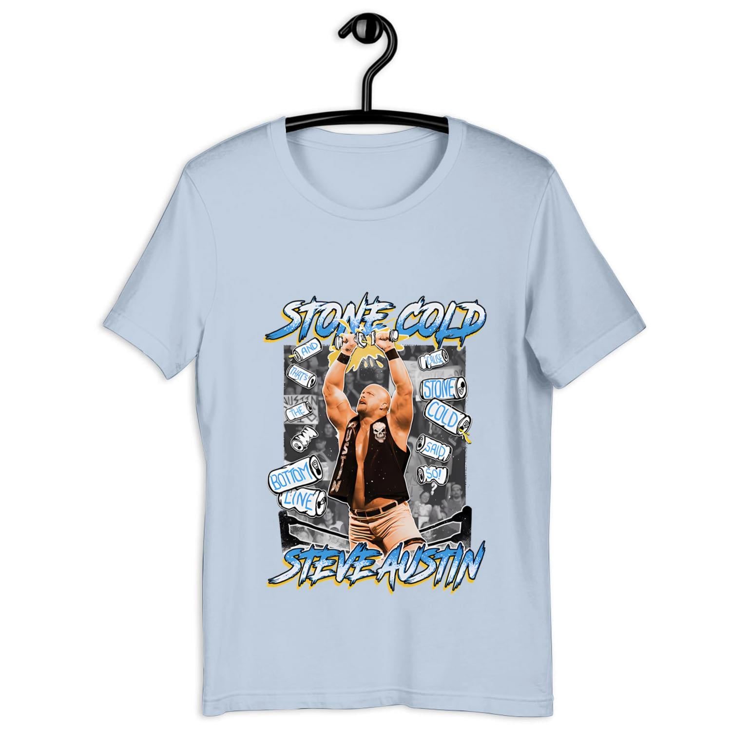 White 'Stone Cold' Steve Austin Ripple Junction Superimposed T-Shirt ...