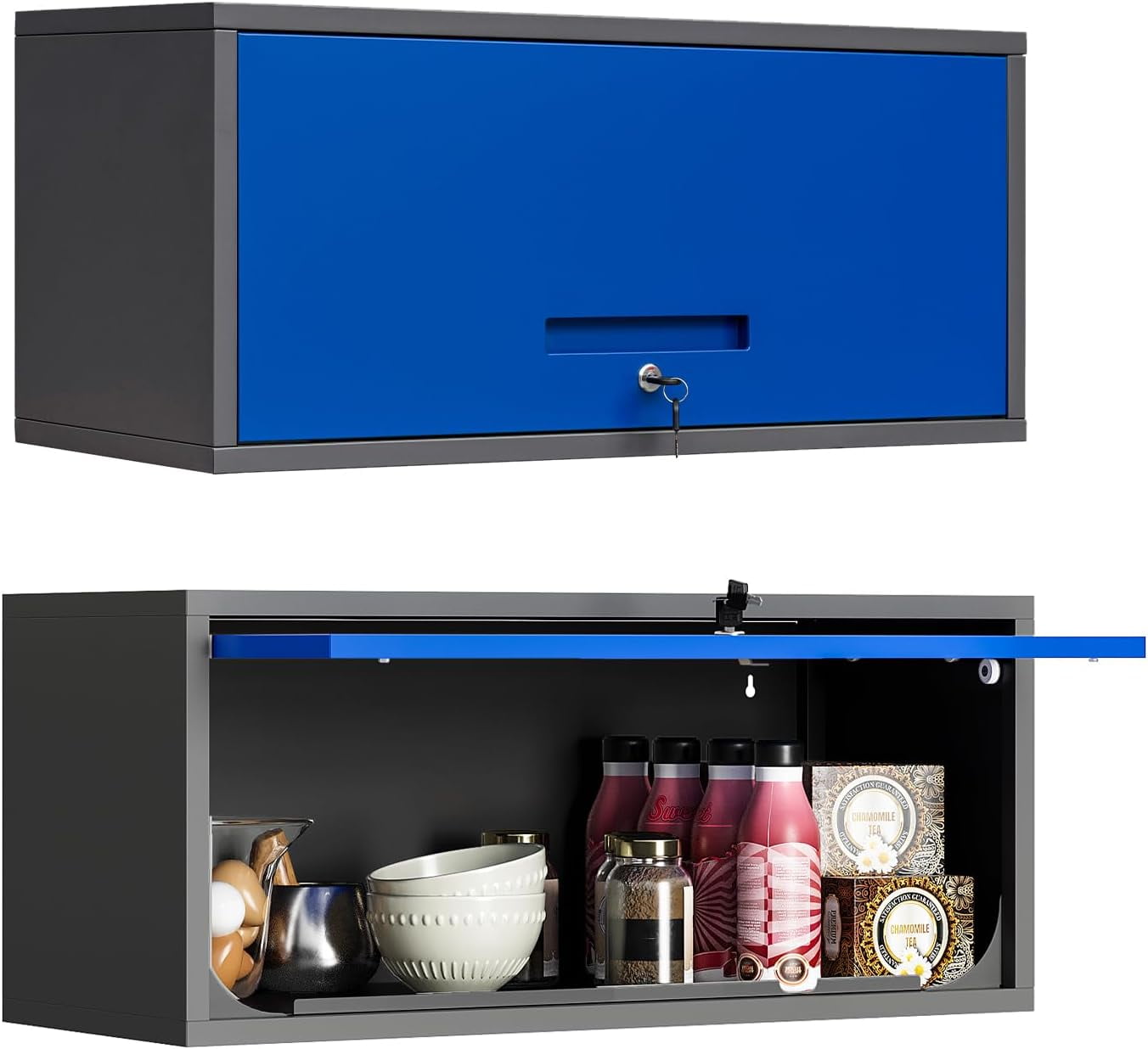 White Storage Cabinet with Locking Doors 72" Tall Metal Cabinet with 5 ...