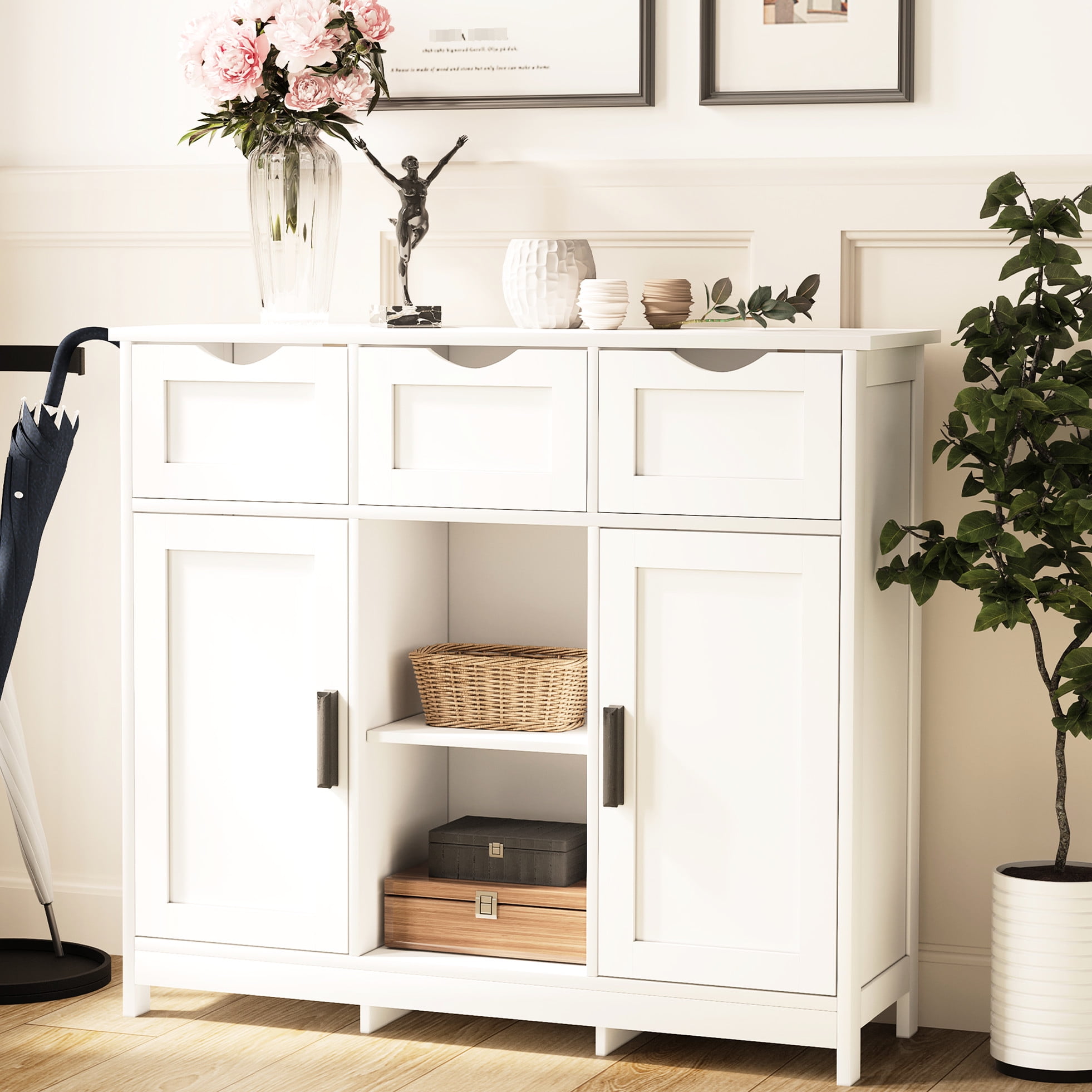 White Storage Cabinet With Doors And Drawers For Bedroom Use Cabinets 3 ...