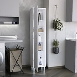 White Storage Cabinet for Home | Ergonomic Size, Five Internal Shelves | Particle Board Material ...