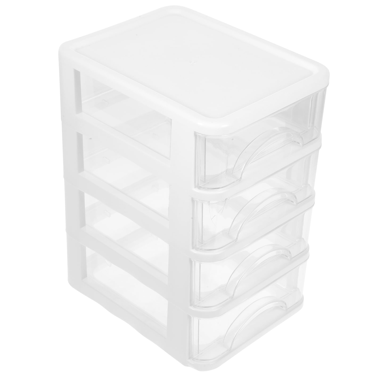 White Storage Drawers Plastic Desk Organizer Cosmetic Stationery ...