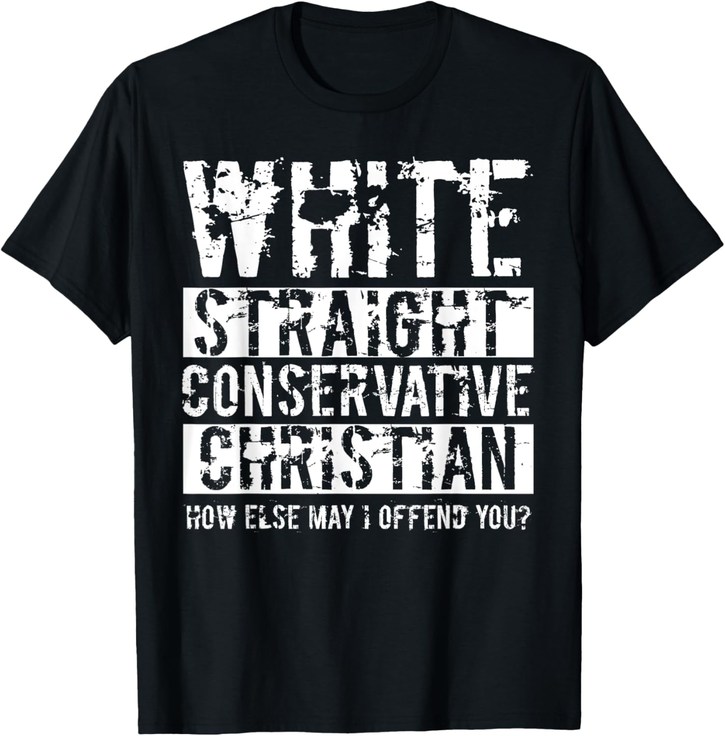 White Straight Conservative Christian How Else May I Offend T-Shirt ...