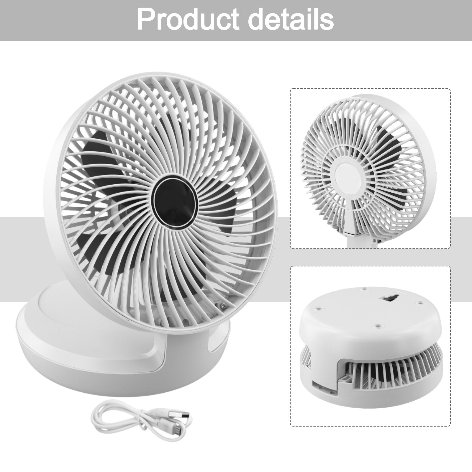 White Straight insert Small Wall Mounted Fan with Brushless Copper ...