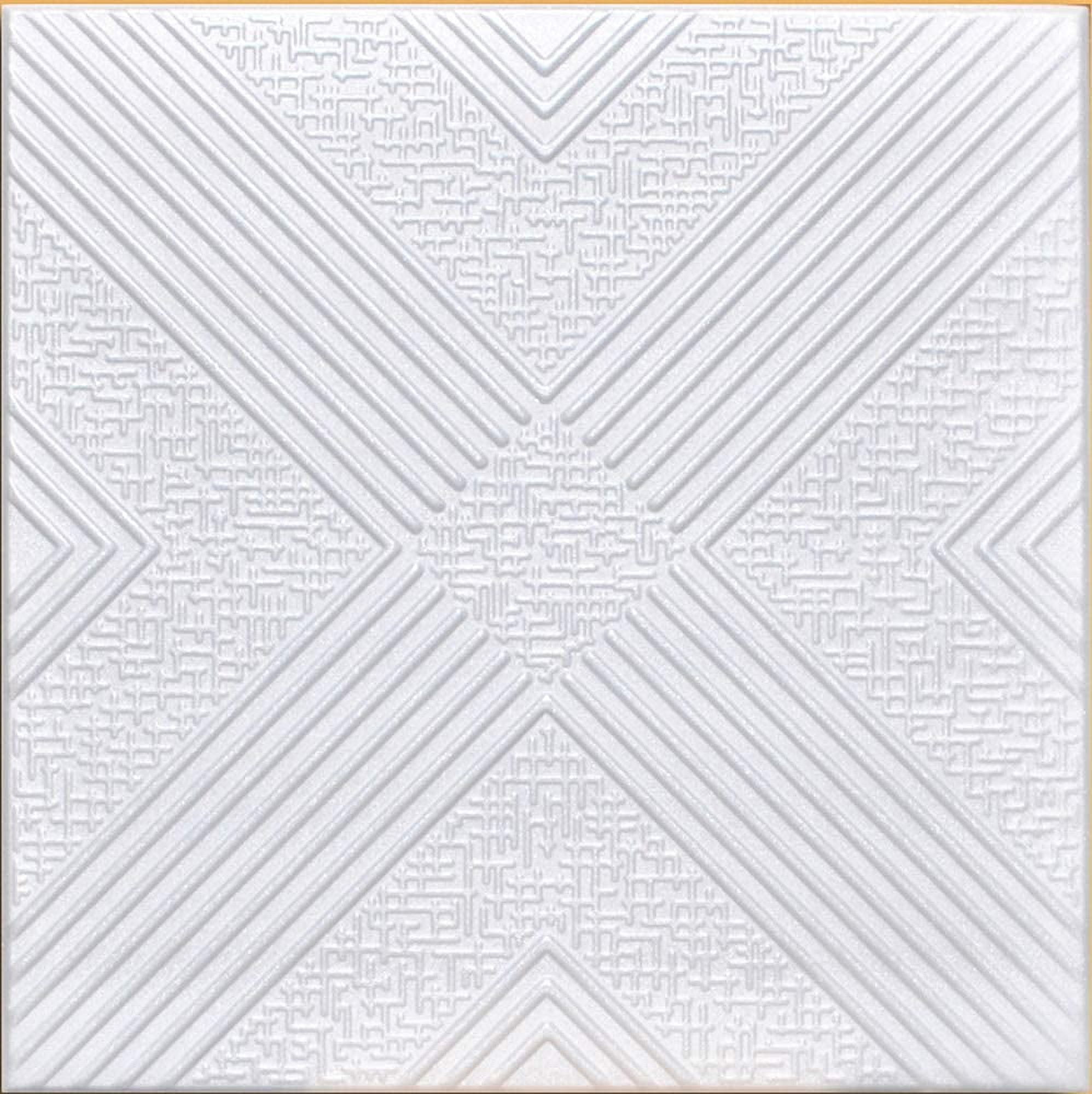 White Styrofoam Decorative Ceiling Tile Malta (Package of 8 Tiles ...
