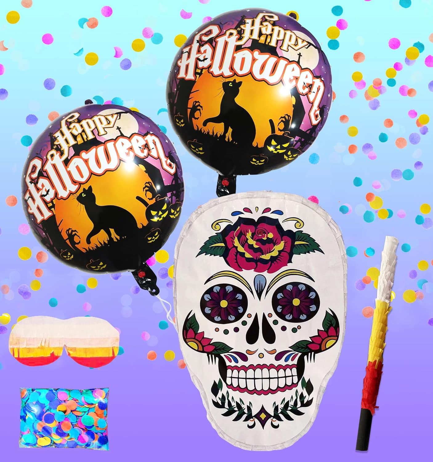 White Sugar Skull Pinatas, Perfect for Halloween Celebrations, Themed ...