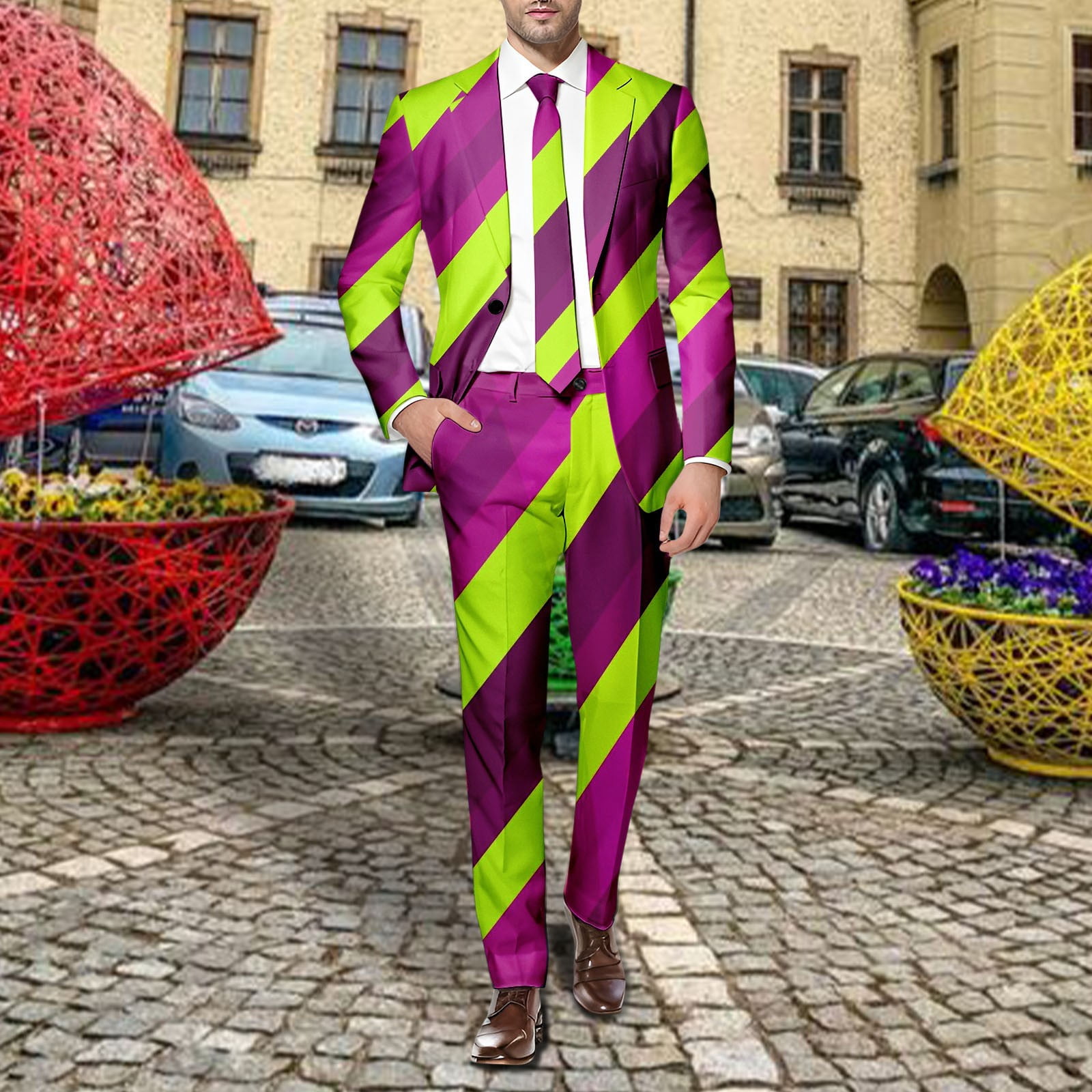 White Suit Men Purple Wedding Purple Gold, Carnival Men Suits Men's ...