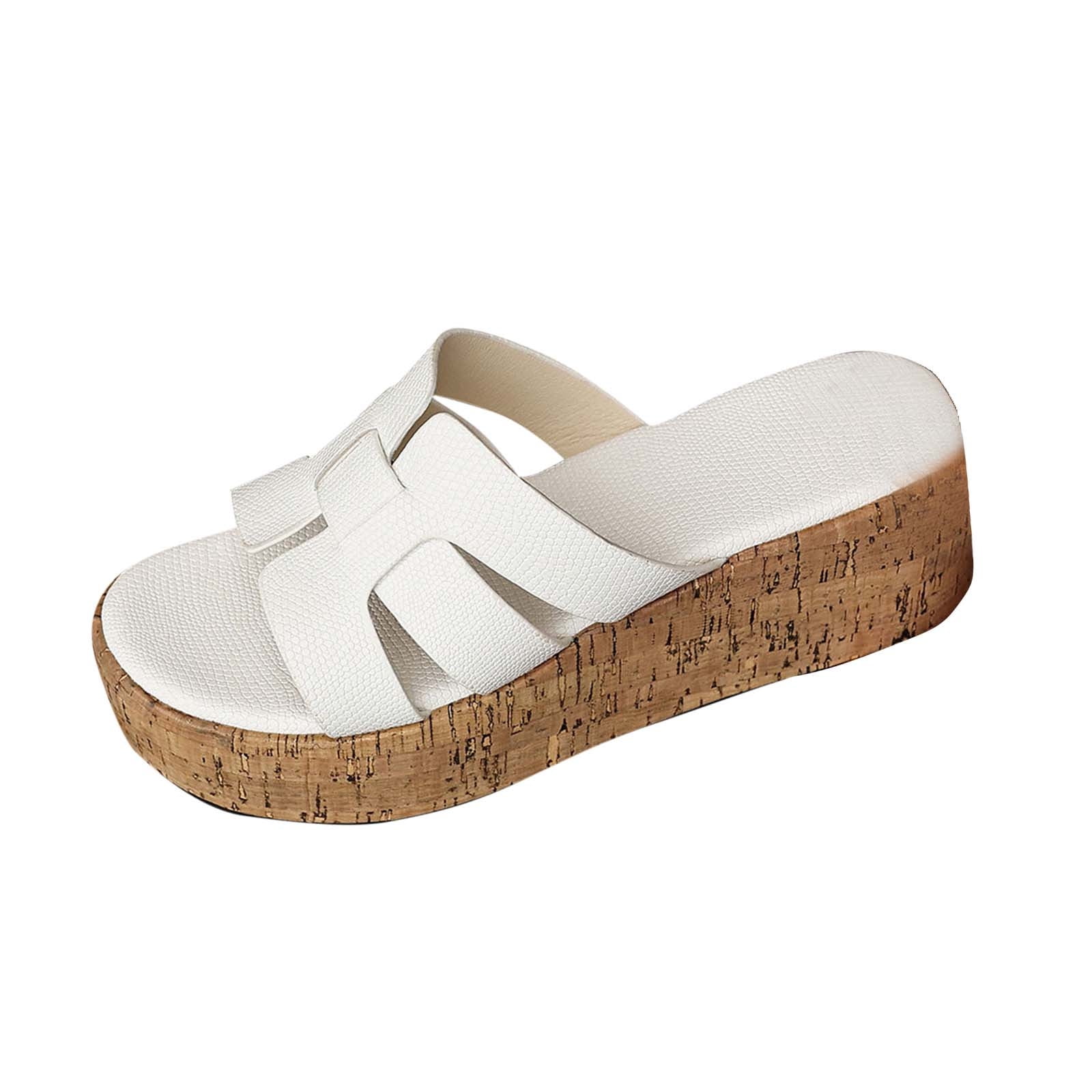 White Summer Fall Ready Sandals With Supportive Platform For A Polished ...