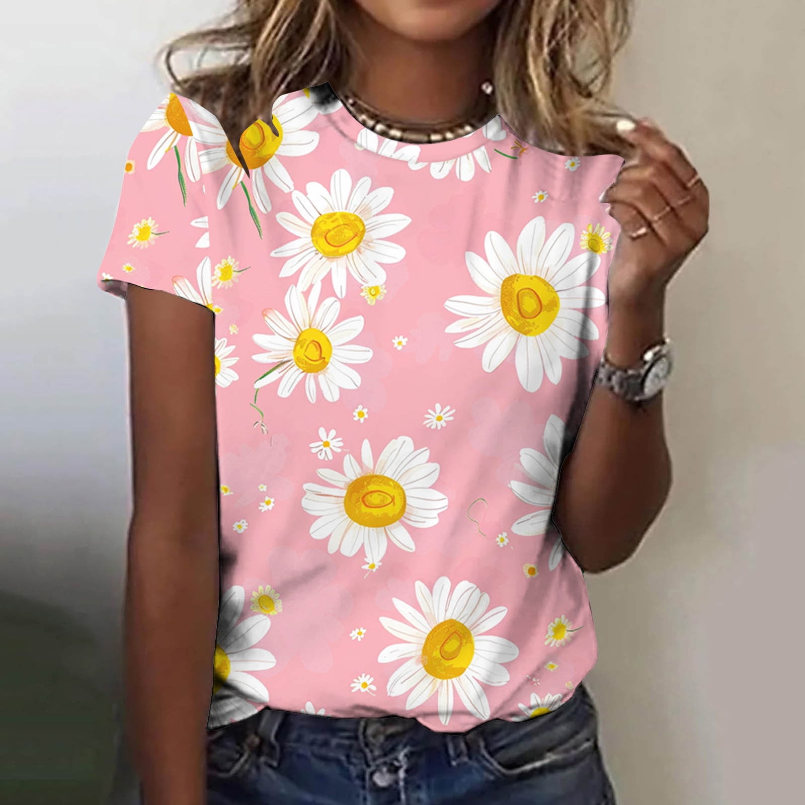 Cilsoka White Cotton Summer Tops, V Neck Blouses, Plus Size Women's ...