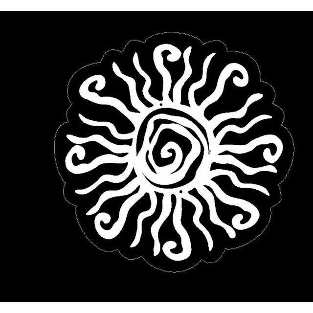 White Sun Car Decal, Aestetic Sun Sticker, Rising Sun Tribal Vintage ...