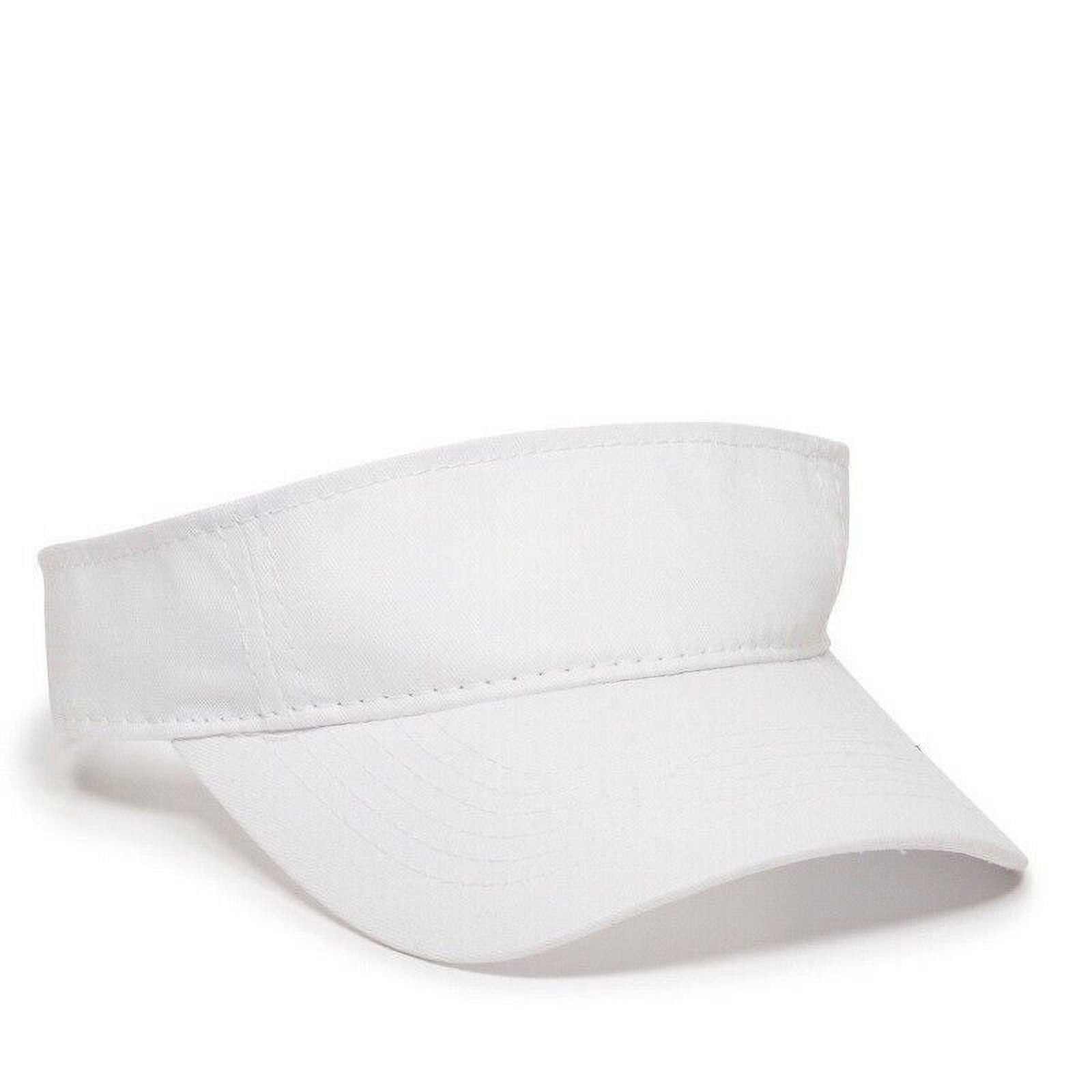 White Sun Visor Hat, Comfort Fit Adjustable Strap, Unisex Adult, Cotton ...