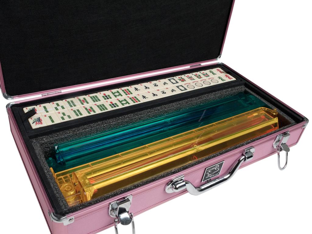 4 Wooden Racks & Pushers + Brand New Complete american Mahjong Set in ...