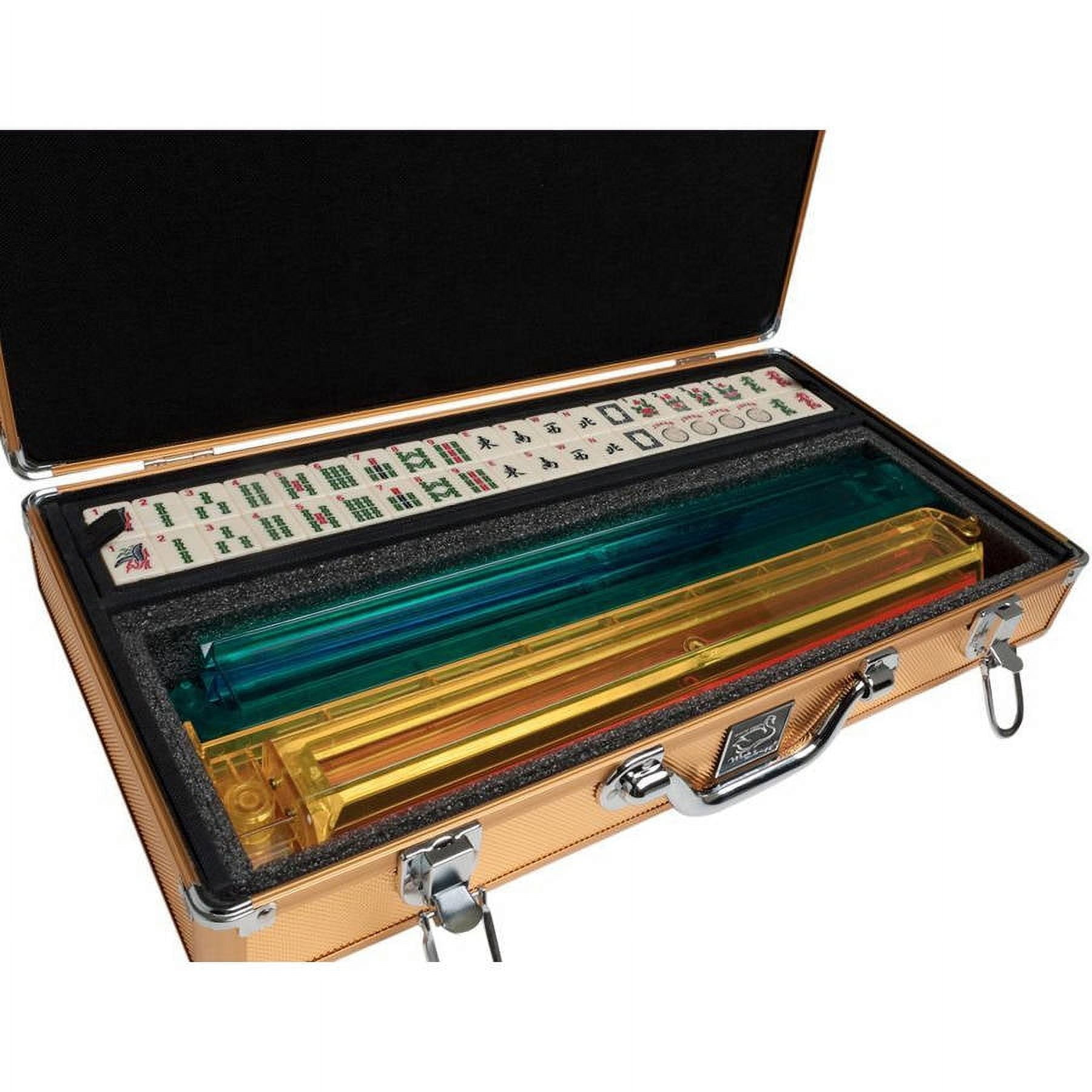 White Swan Mah Jongg, Ivory Tiles, Modern Pusher Arms, Aluminum Case ...