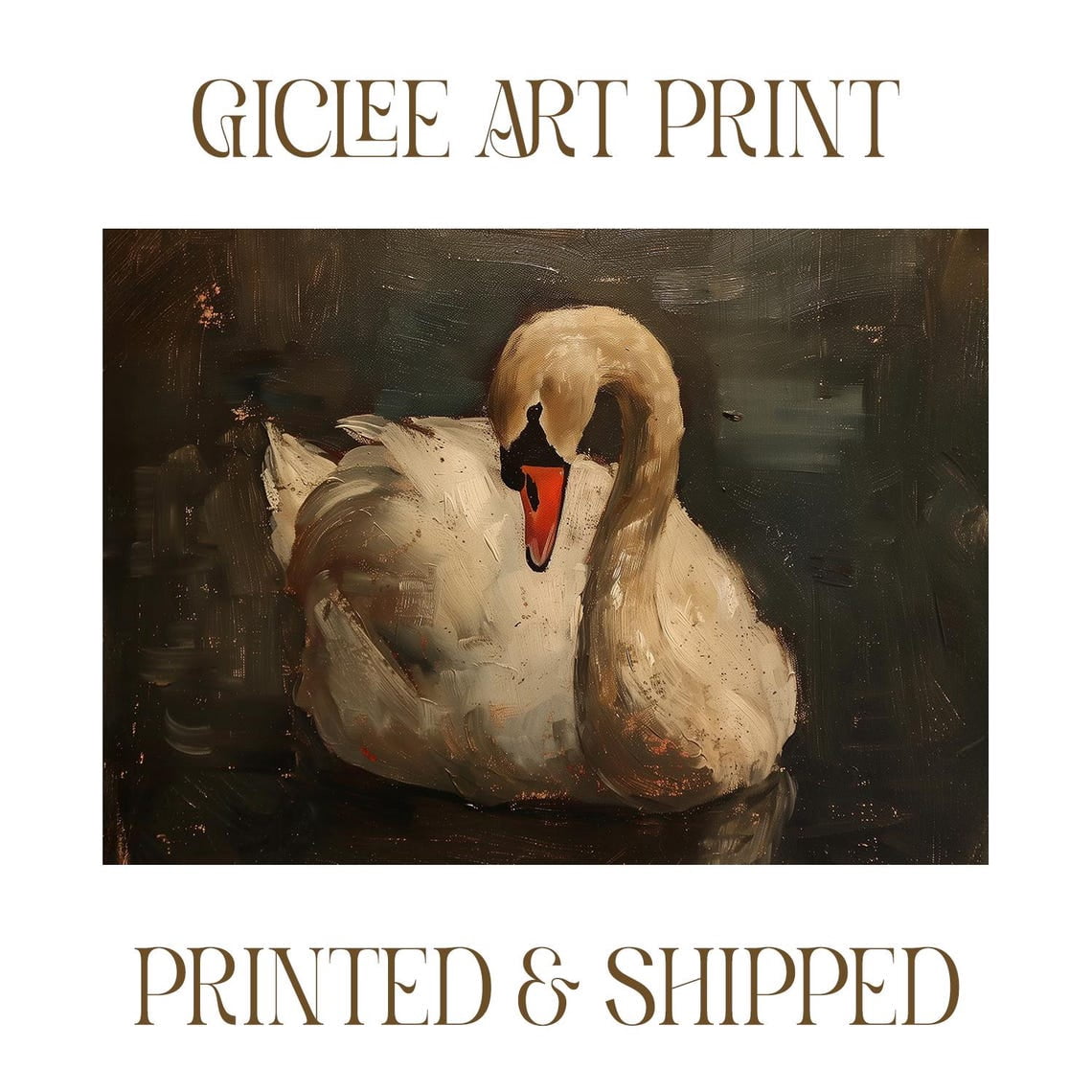 White Swan Poster Dark Academia Wall Art Poster Cottagecore Swan Art ...