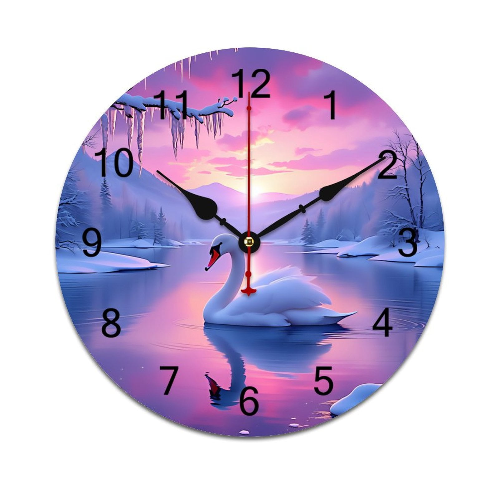 White Swan Word Saying Big Wall Clock Home Decor Art Watch Living Room ...