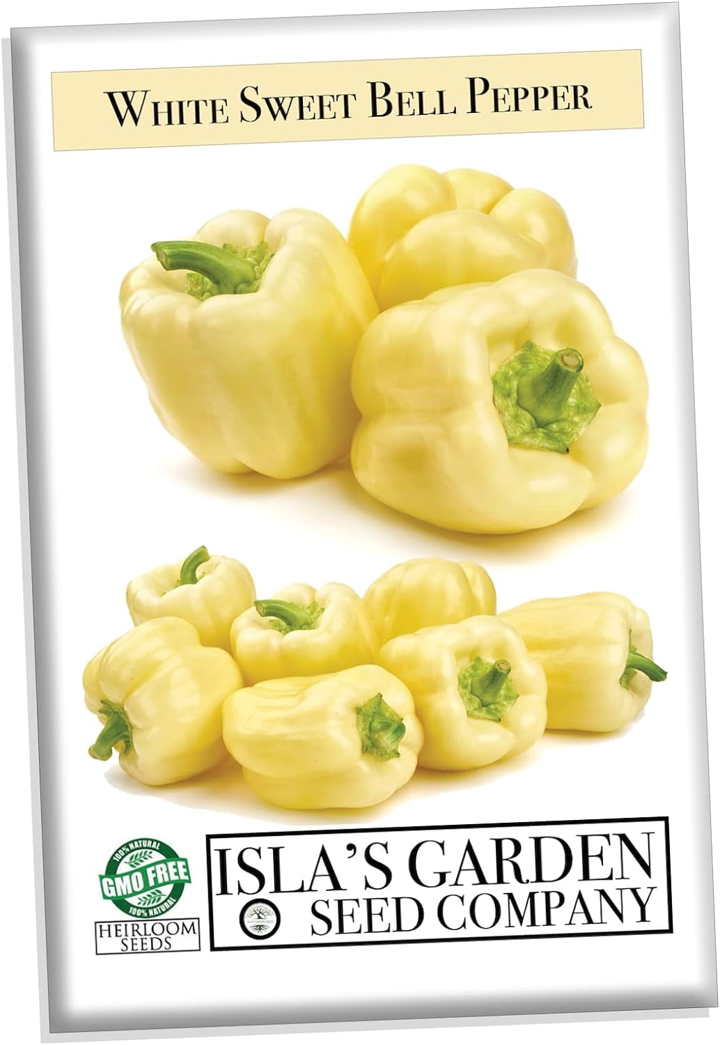 White Sweet Bell Pepper Seeds for Planting, 20+ Heirloom Seeds Per ...