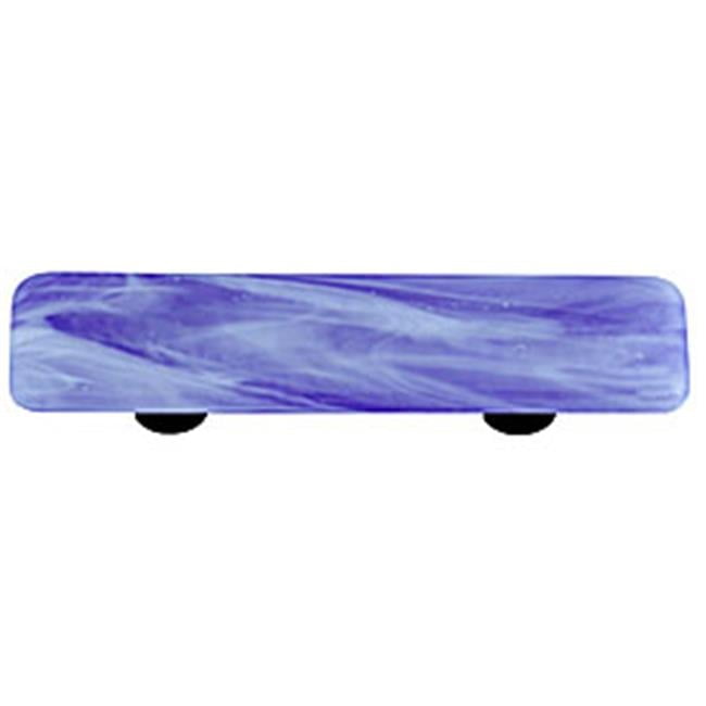 White Swirl Cobalt Blue Rectangle Glass Cabinet Pull - Aluminum Post ...